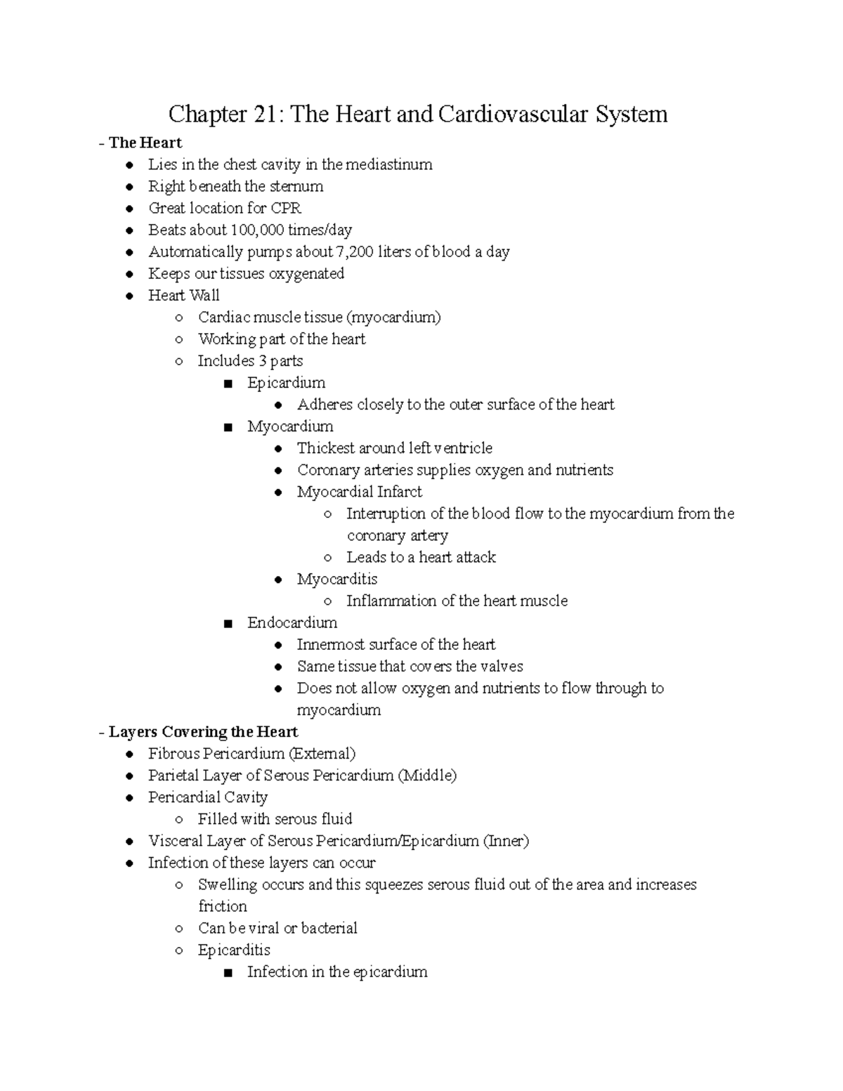 The Heart and Cardiovascular System - Anatomy and Physiology II ...