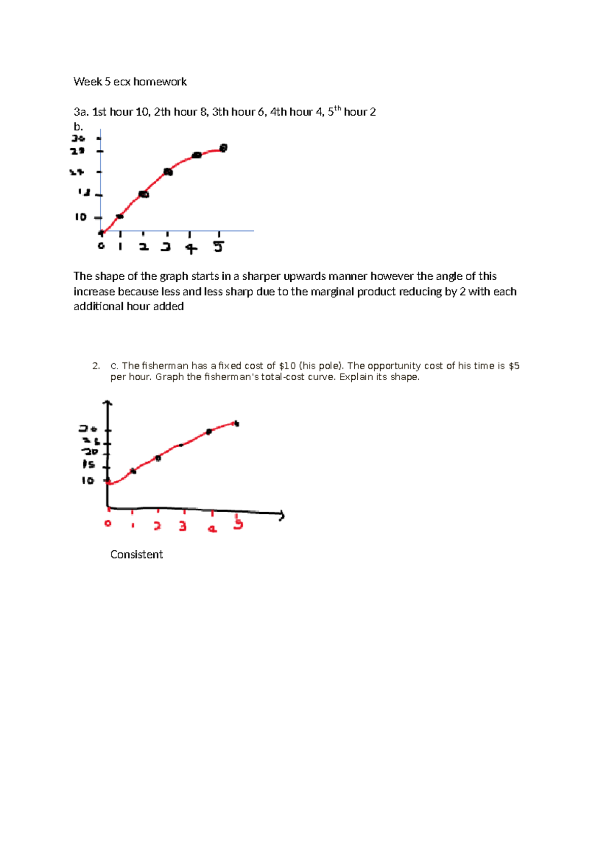 Week 5 ecx homework - Week 5 ecx homework 3a. 1st hour 10, 2th hour 8 ...
