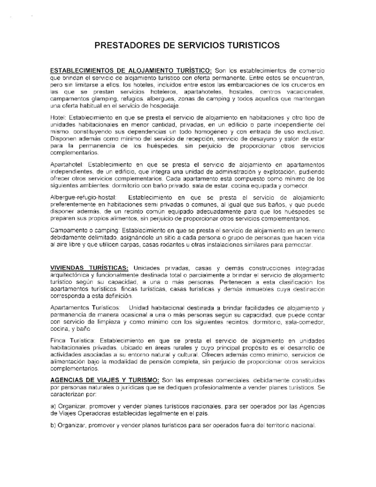 Prestadores de Servicios Turísticos - PRESTADORES DE SERVICIOS TURISTICOS ESTABLECIMIENTOS DE ...