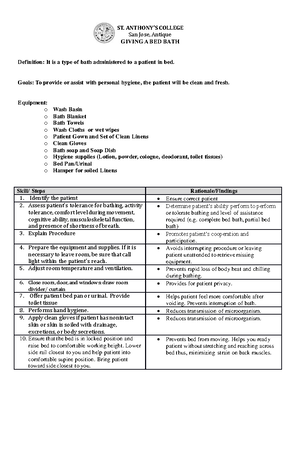 Male Catheterization Checklist 4 11 24 - ST. ANTHONY’S COLLEGE San Jose ...