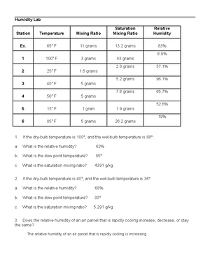 Temperature Patterns Lab Part 2 - In your answers, consider the one temperature control factor ...