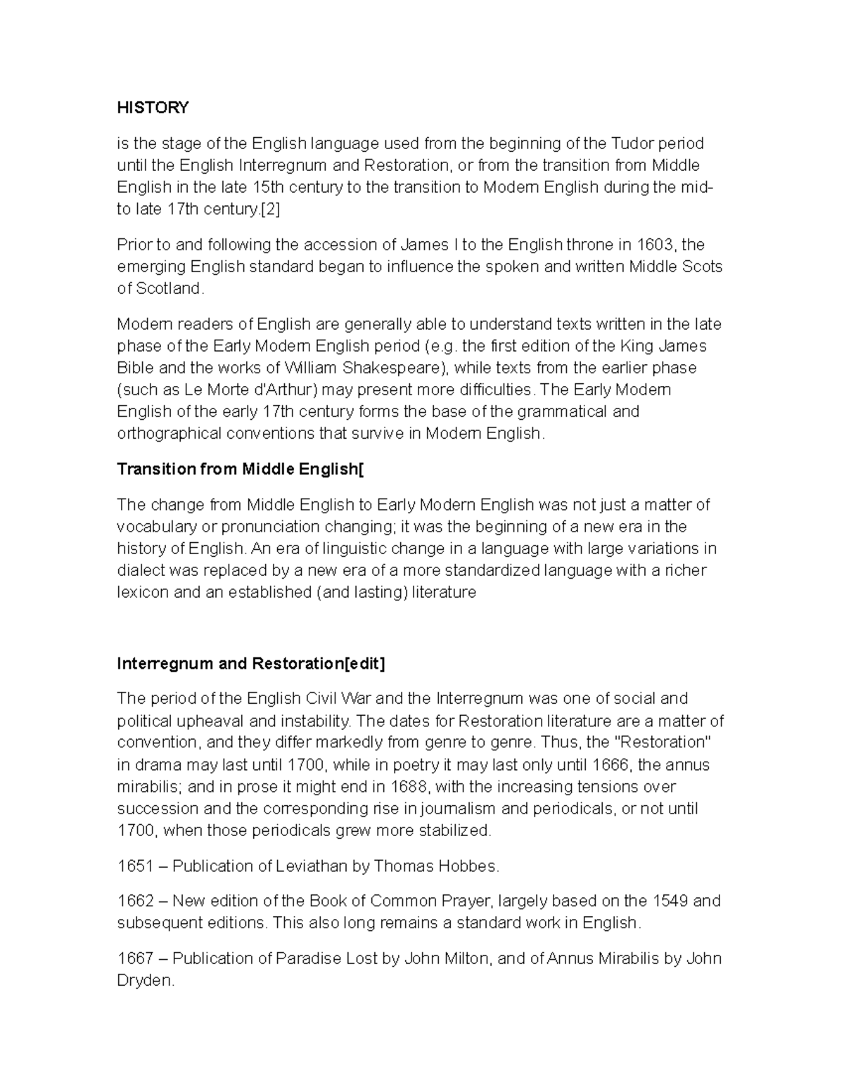 Early Modern English History HISTORY Is The Stage Of The English early-modern-english-history-history-is-the-stage-of-the-english