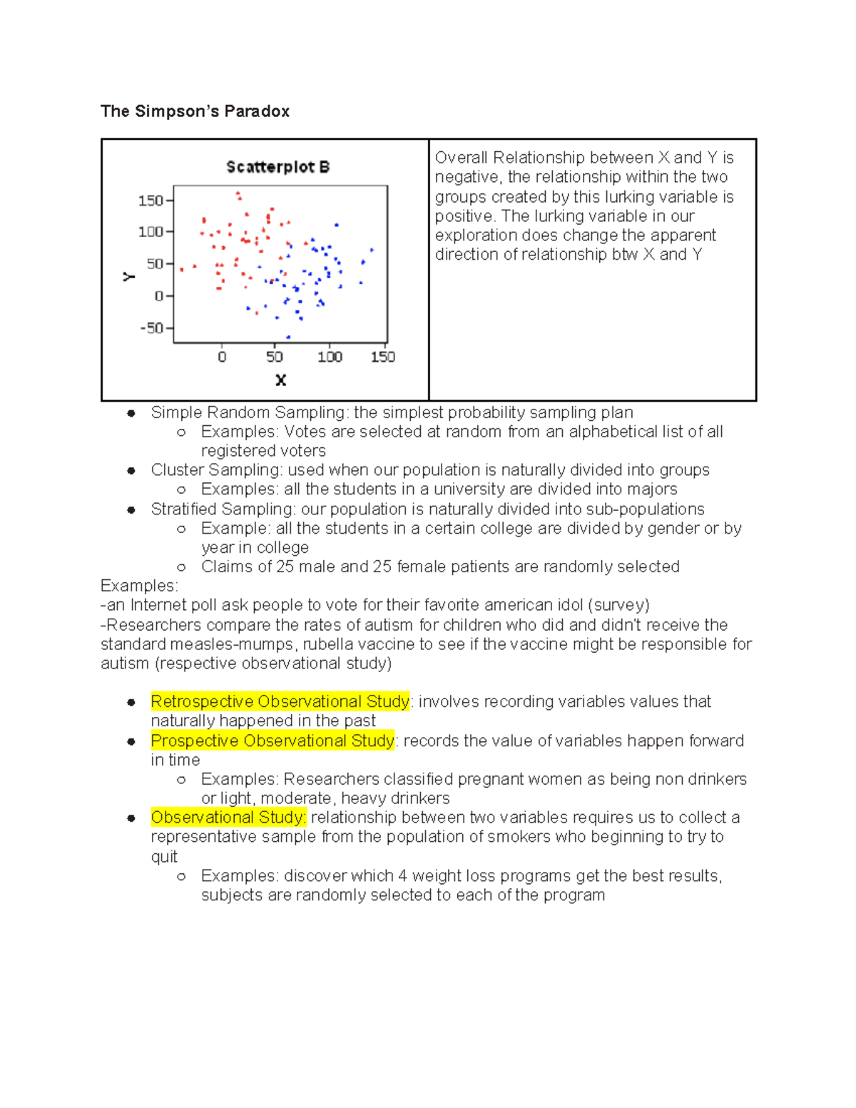 Statistics Notes pt - The Simpson’s Paradox Overall Relationship ...