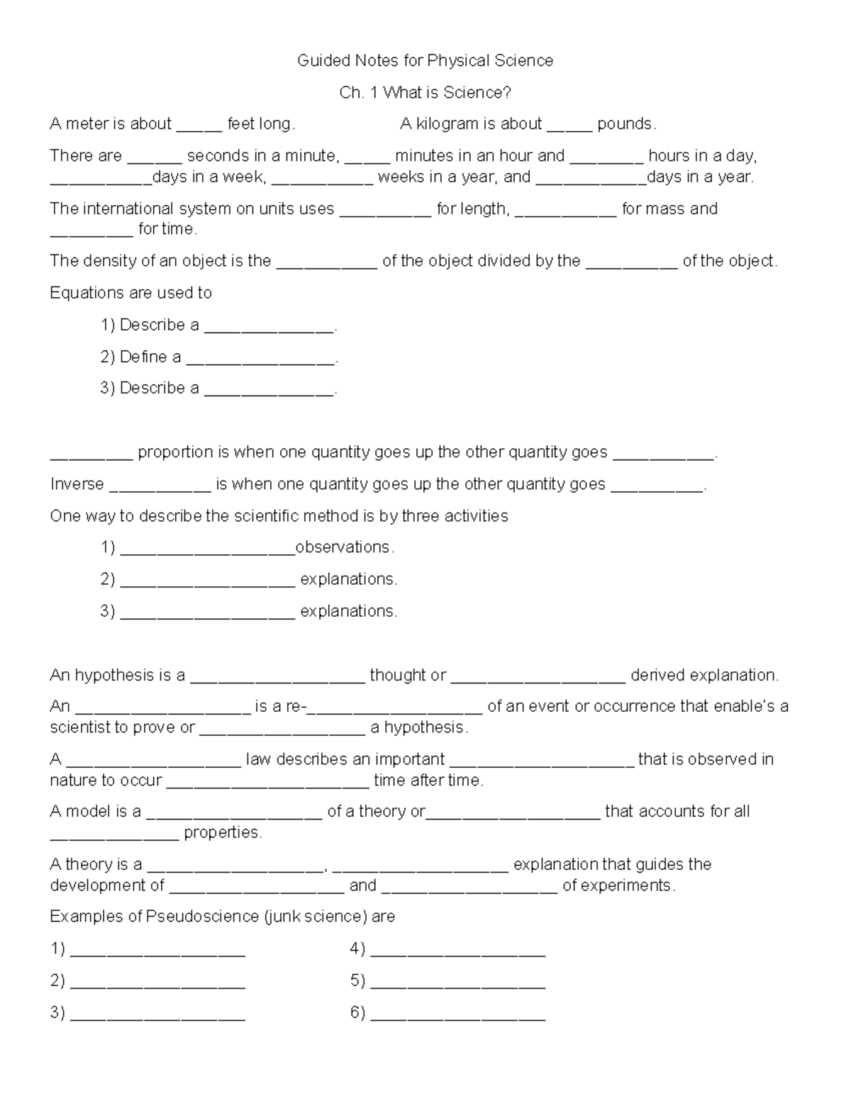 PHS 112 Mod. 1 Ch. 1 Guided Notes - Tagged - Guided Notes for Physical ...