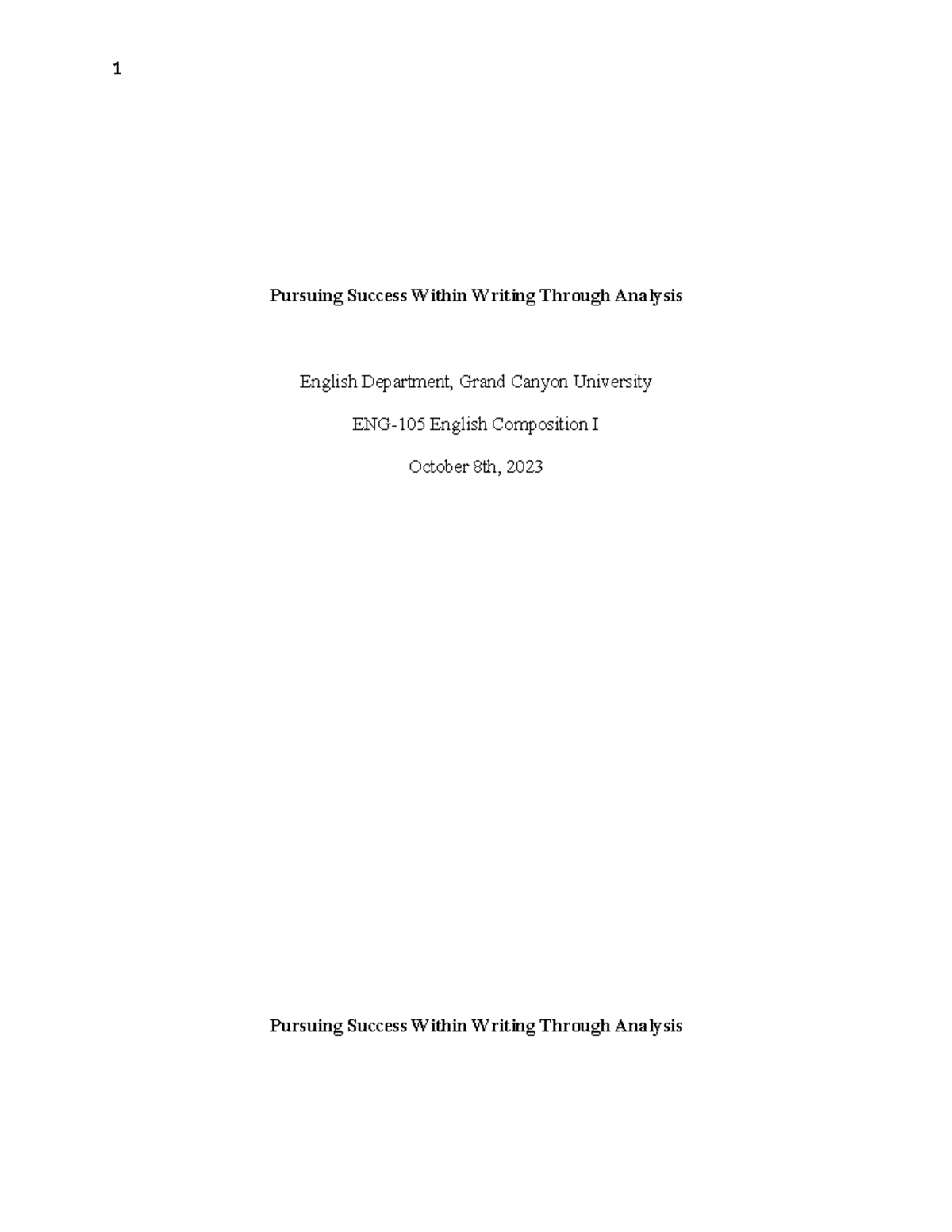 Pursuing Success Within Writing Through Analysis - Analyzing articles ...