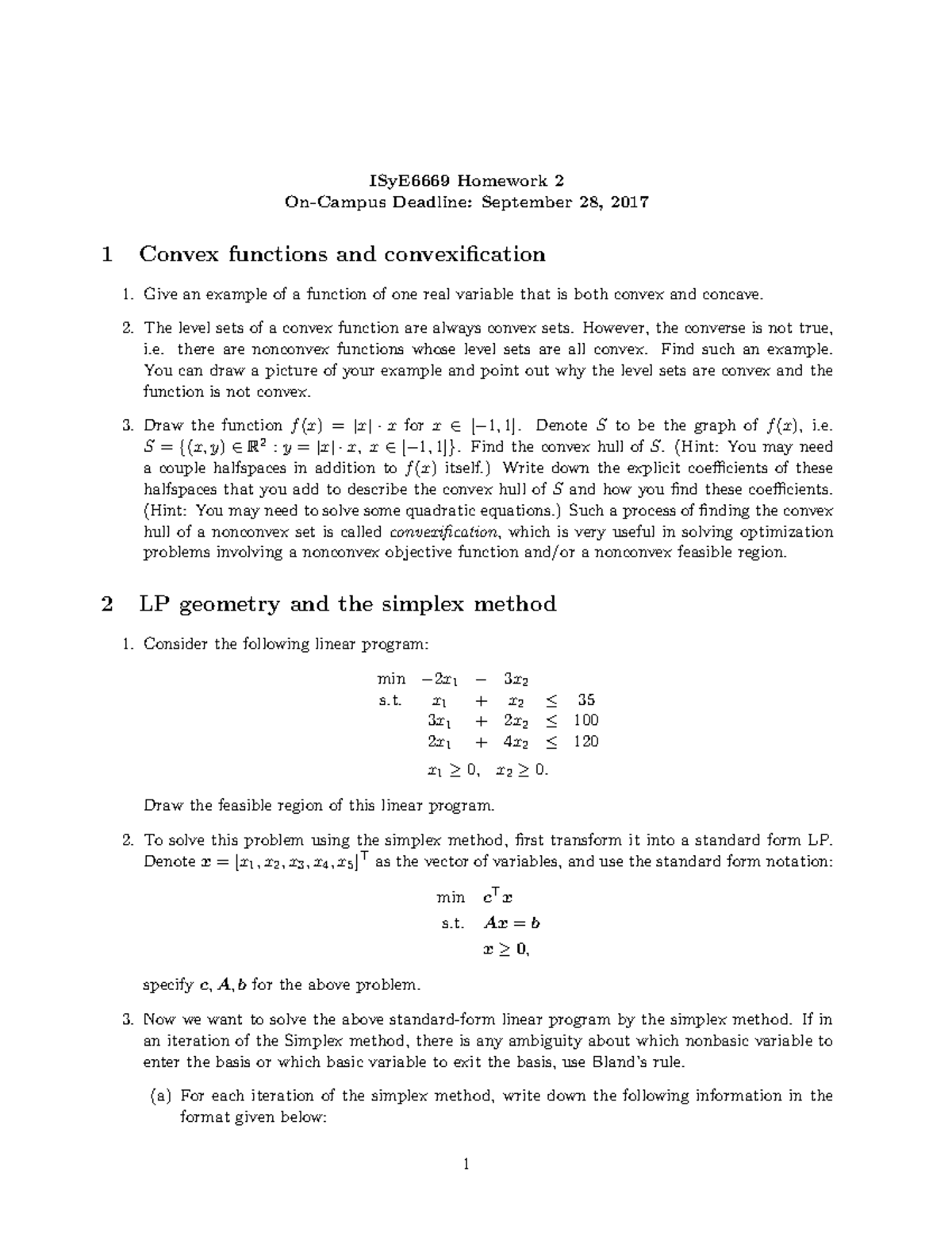 ISYE 6669 Homework 2 - ISyE6669 Homework 2 On-Campus Deadline ...