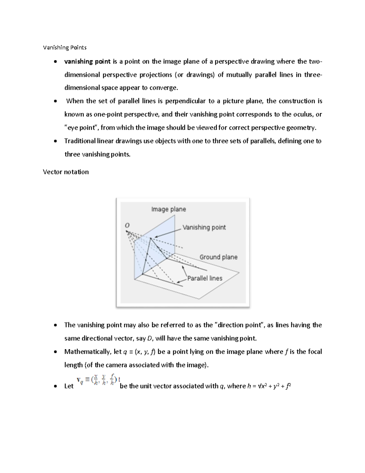 Vanishing Points - Vanishing Points vanishing point is a point on the ...