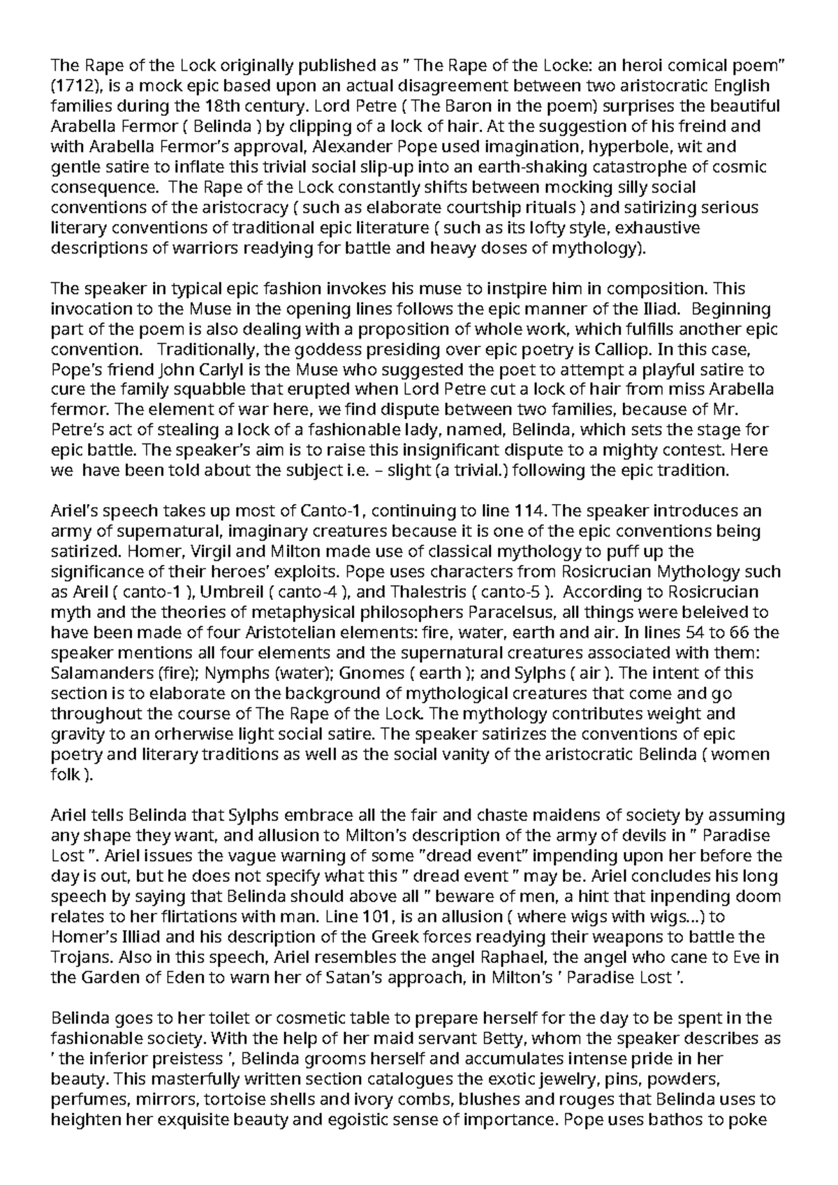 The Rape of the lock - Lord Petre ( The Baron in the poem) surprises ...