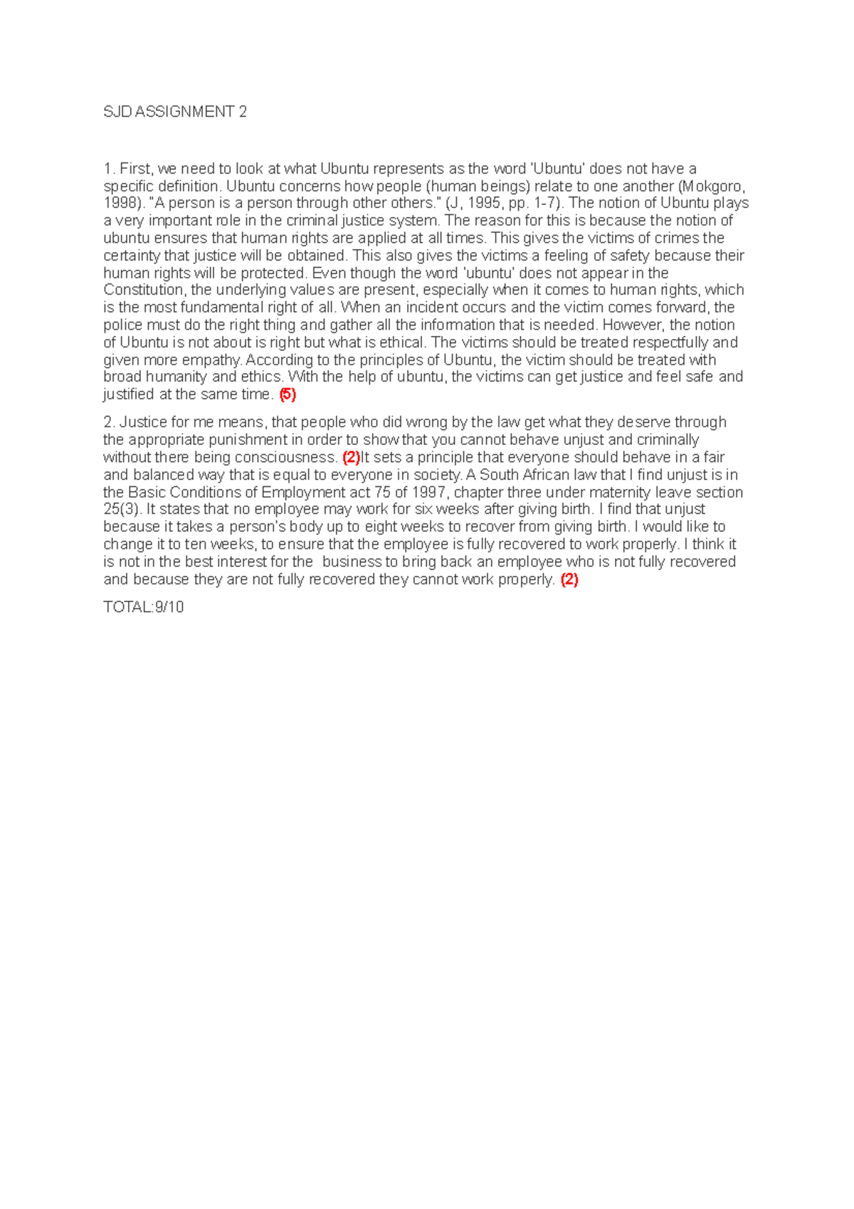 Social Dimensions of Justice Assignment 2 ( Discussion ) - SJD ...