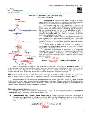 Resumo Aula 02 - Bioquímica 2. Metabolismo é o conjunto de processos ...