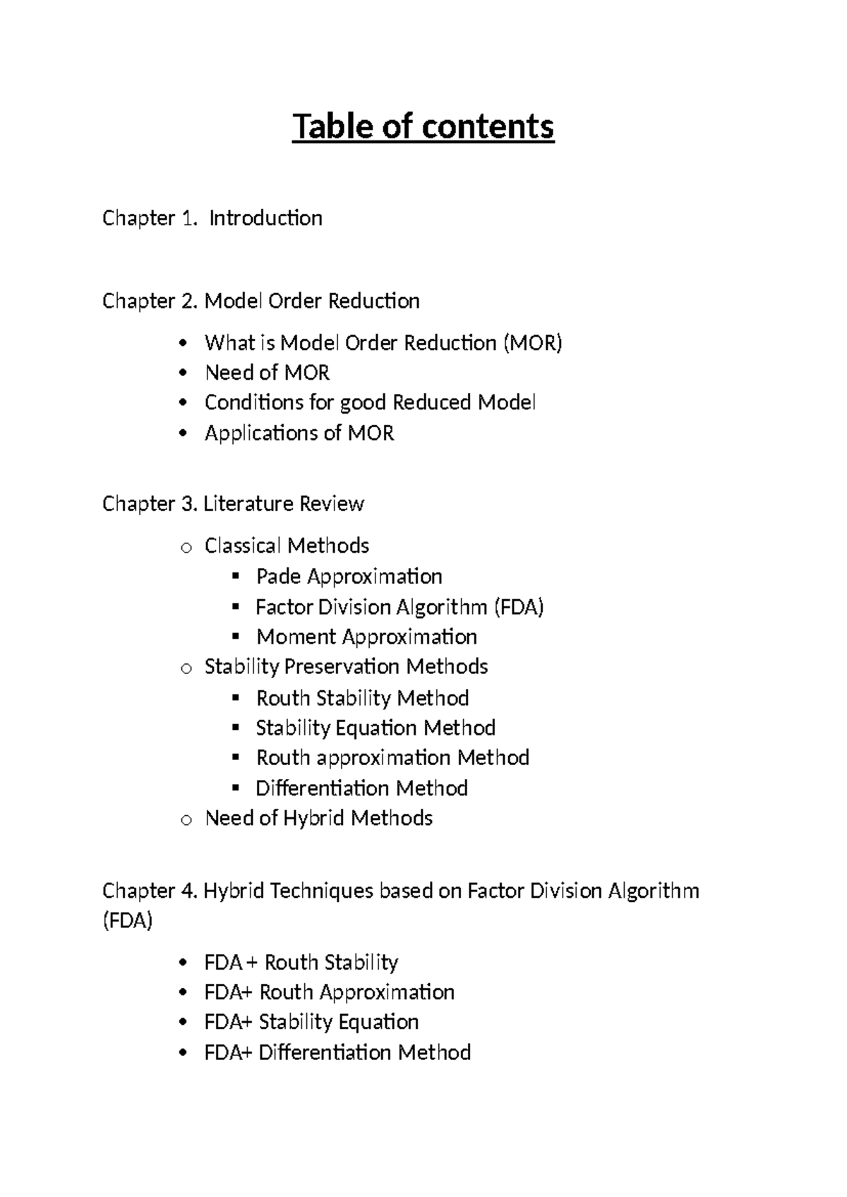 Table of contents - Table of contents Chapter 1. Introduction Chapter 2 ...