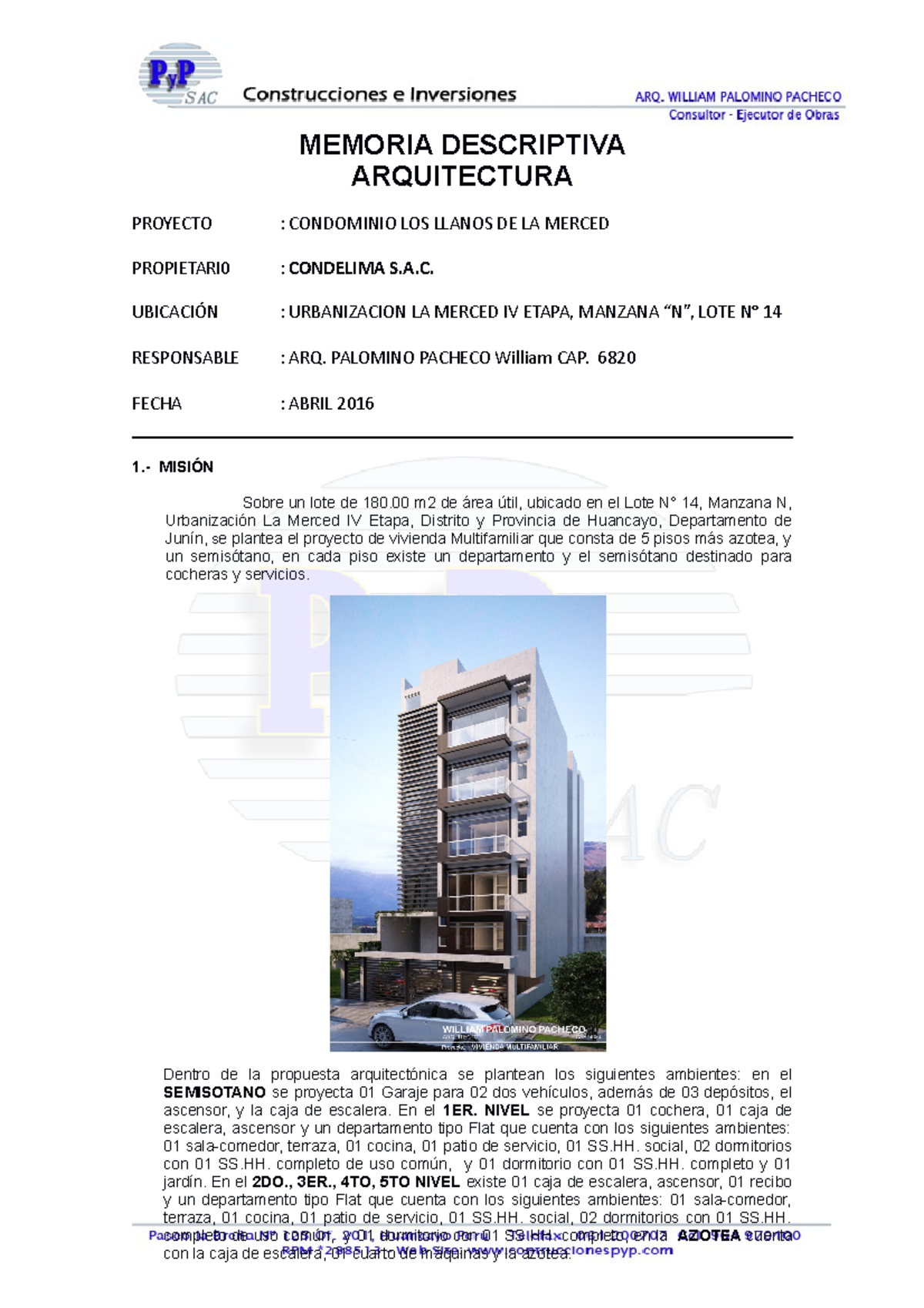 Memoria Decriptiva - MEMORIA DESCRIPTIVA ARQUITECTURA PROYECTO ...