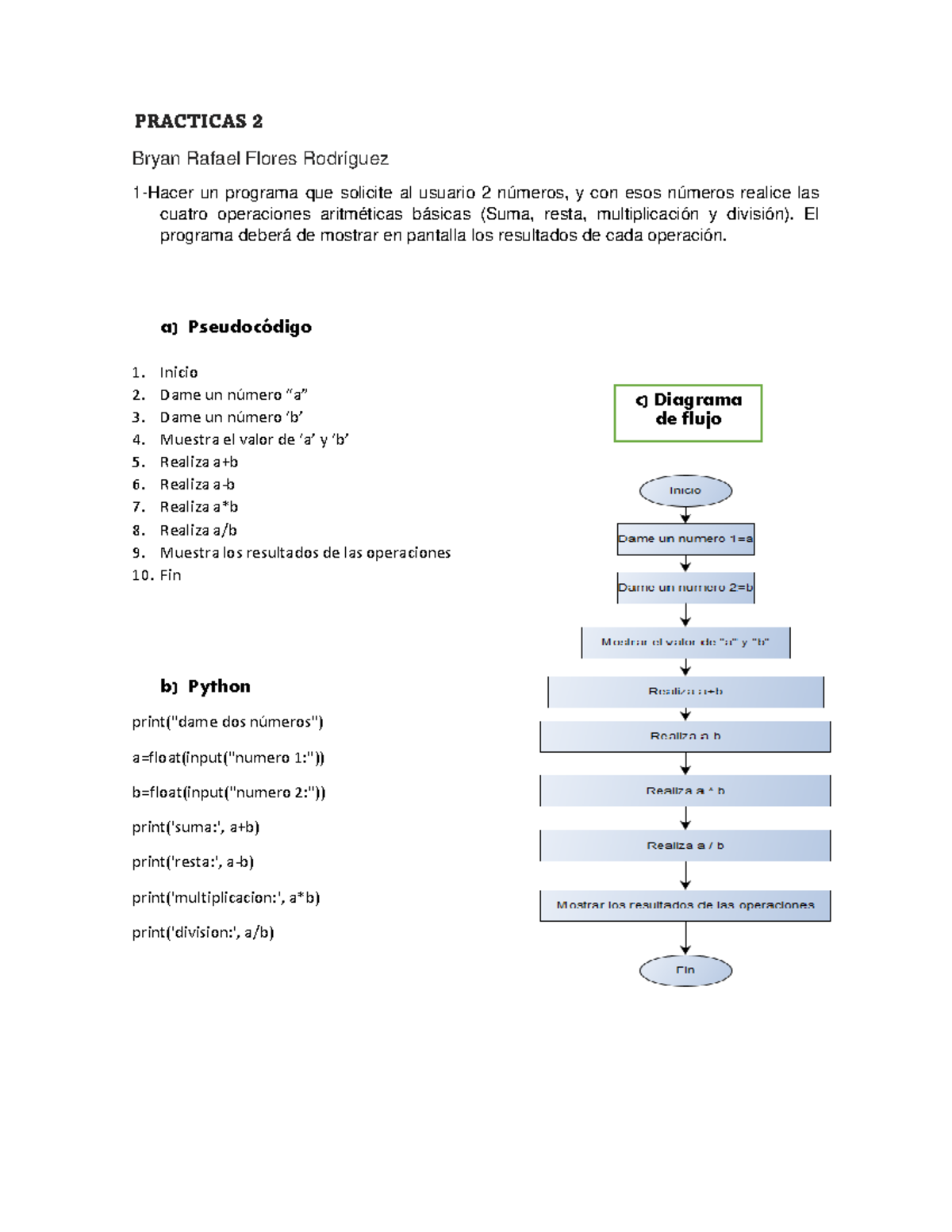 Practicas Programación - PRACTICAS 2 Bryan Rafael Flores Rodríguez 1 ...