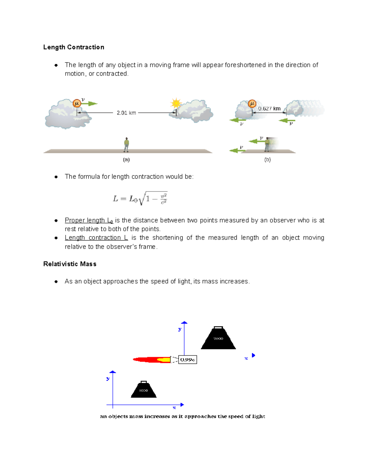 Length Contraction and Relativistic Mass - Length Contraction The ...