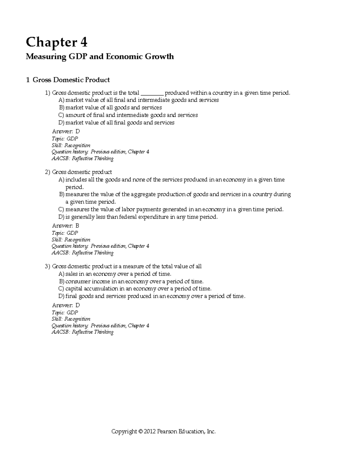 Chapter 4 measuring gdp and economic growth - "Bachelor of Business ...