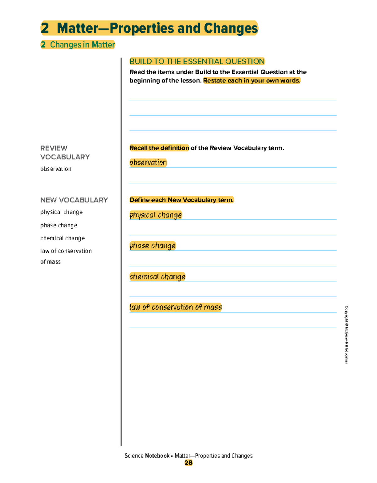 Ch2 Lesson 2 Matter Properties and Changes - 2 Matter—Properties and ...