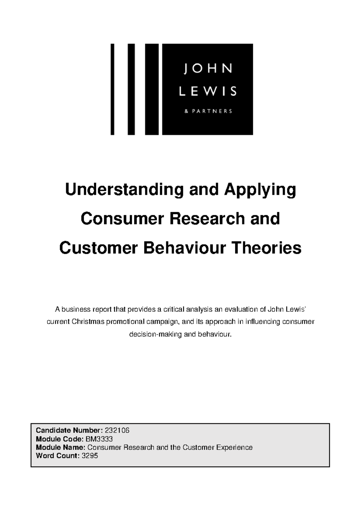 Research and the Customer Experience Coursework Assignment ...