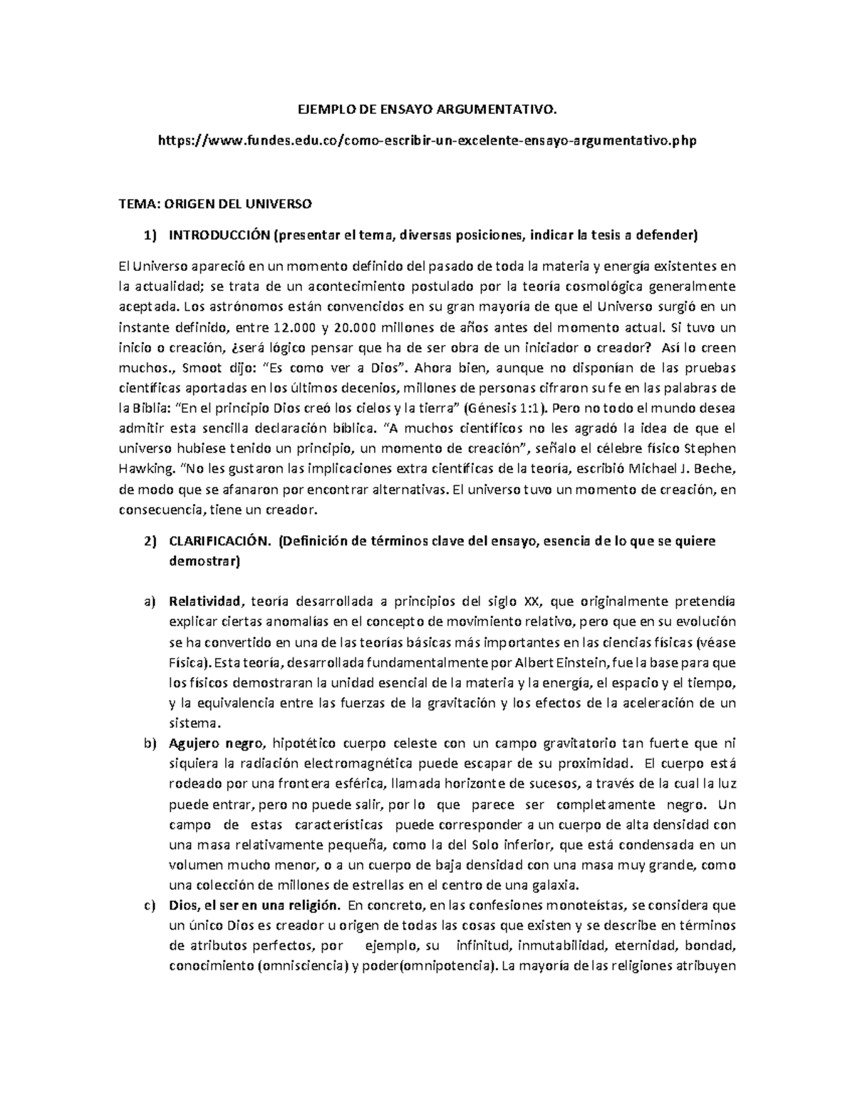 - Ejemplo DE Ensayo Argumentativo - EJEMPLO DE ENSAYO ARGUMENTATIVO ...