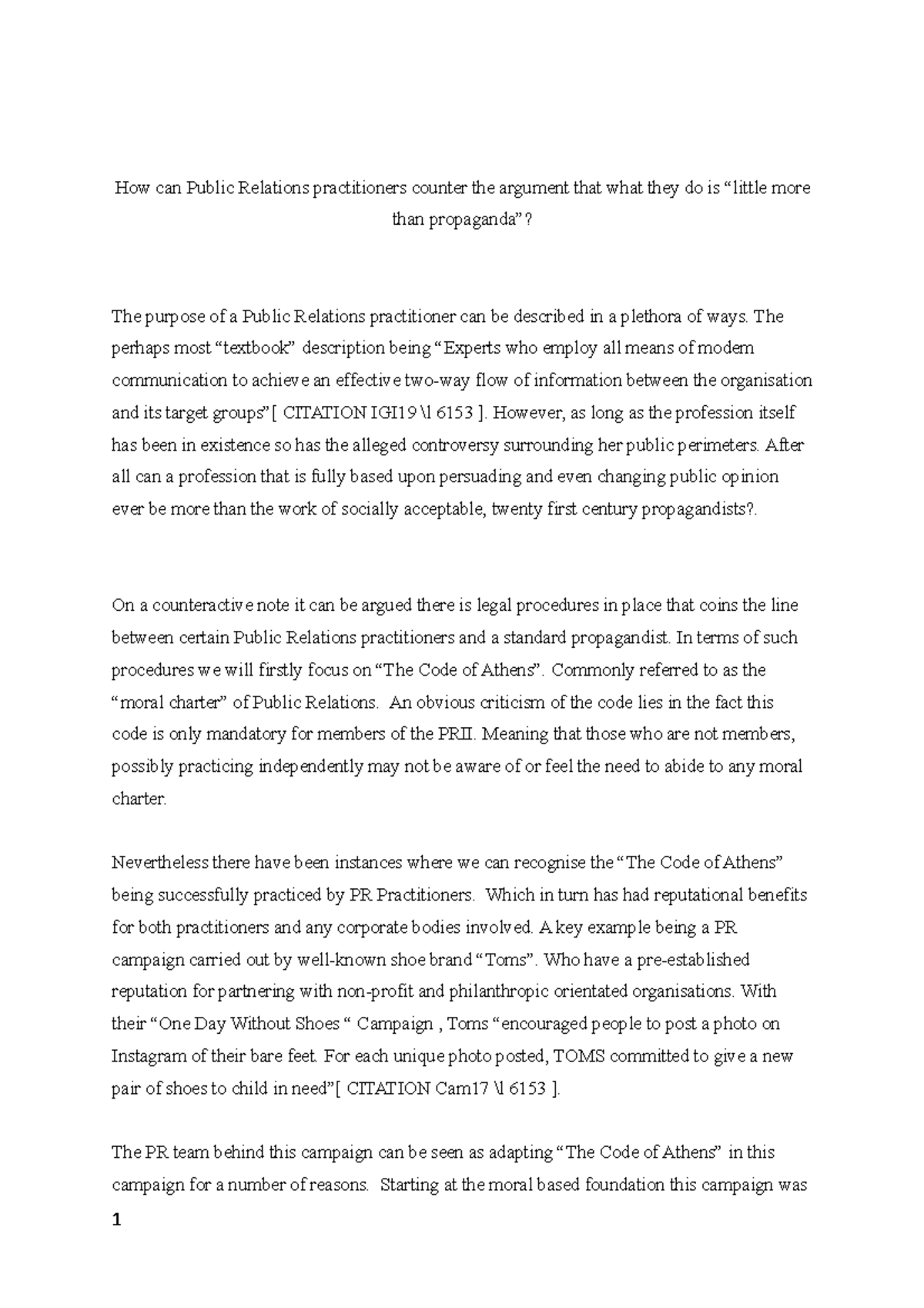 The role of the PR Practitioner - How can Public Relations ...