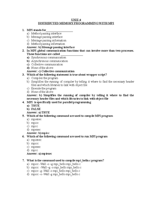 MCAP MCQ UNIT1 - MCQ type material - CS6801 Multi Core Architectures and Programming UNIT I ...