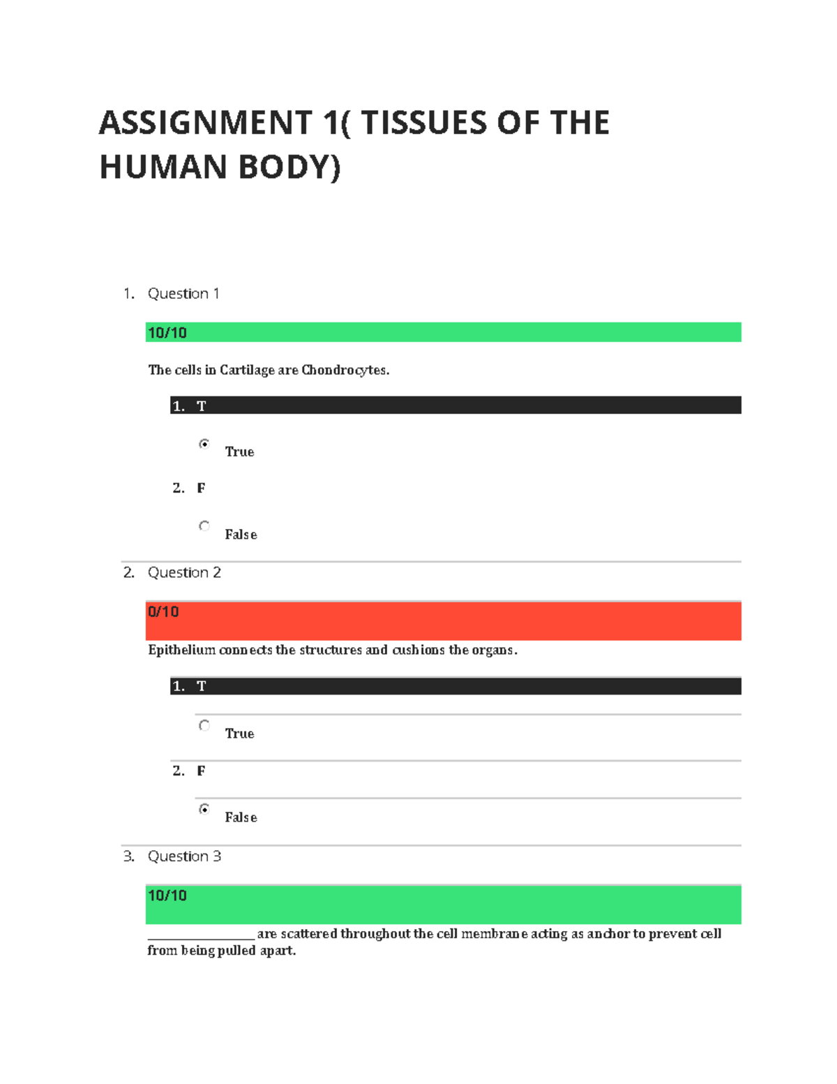 23WN-HC108-32 - Anatomy and Physiology - ASSIGNMENT 1( TISSUES OF THE ...