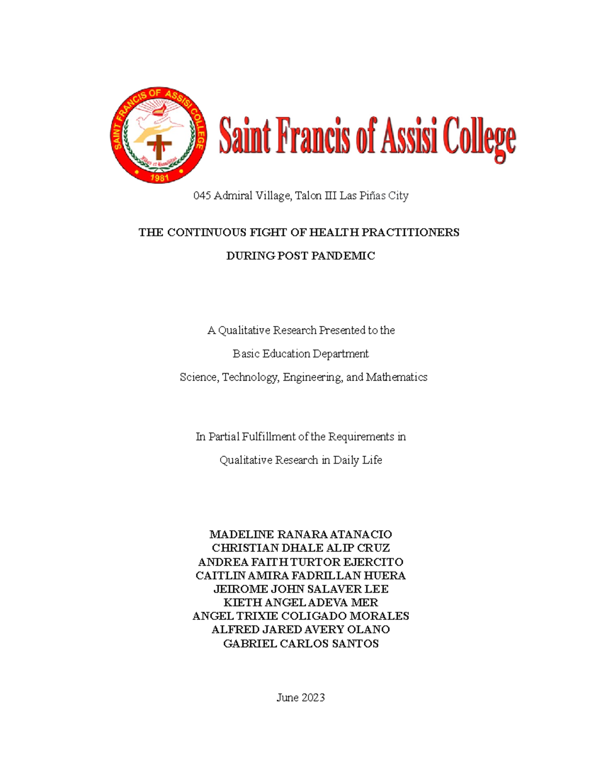 Research Manuscript Group 3 Complete Format - 045 Admiral Village ...