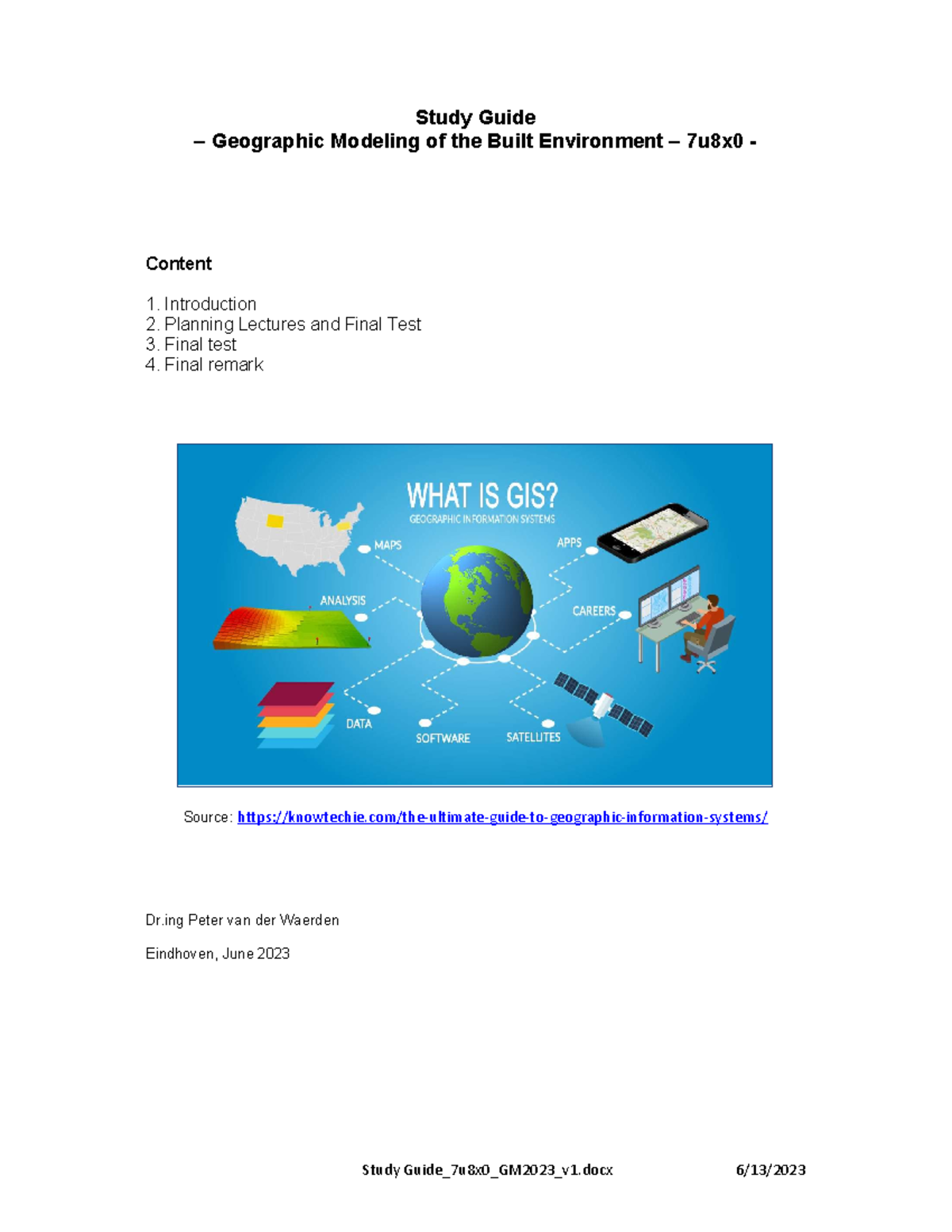 Study Guide 7u8x0 GM2023 v1 - Study Guide – Geographic Modeling of the ...