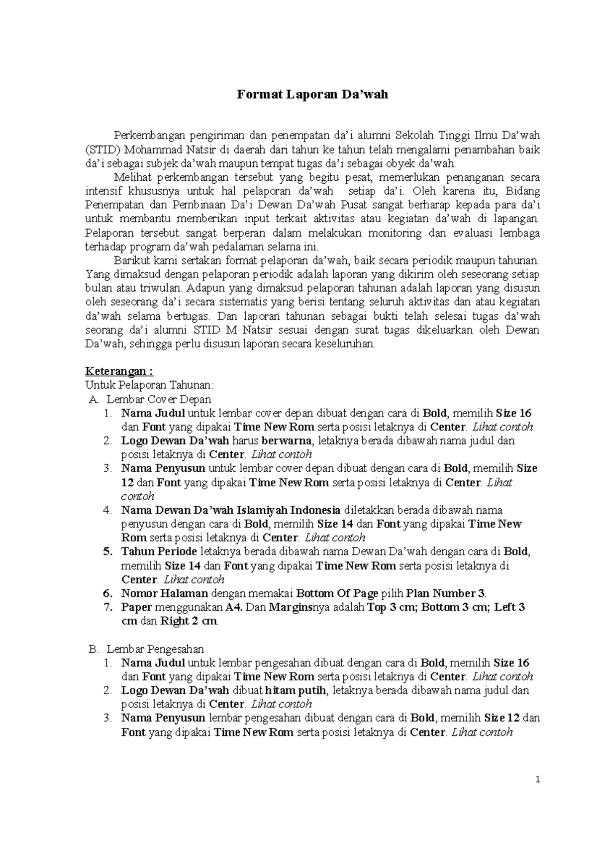 Format Laporan Pengabdian 2022-2023 - Format Laporan Da’wah ...