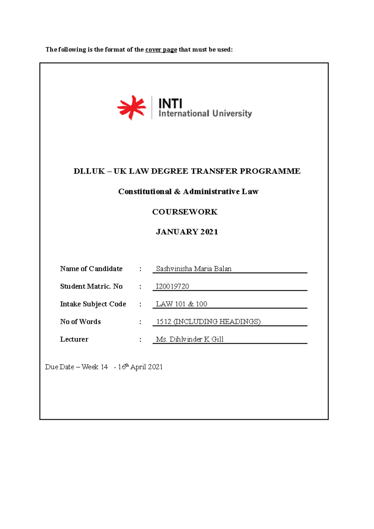 Constitutional AND Administrative LAW Assignment - The following is the ...