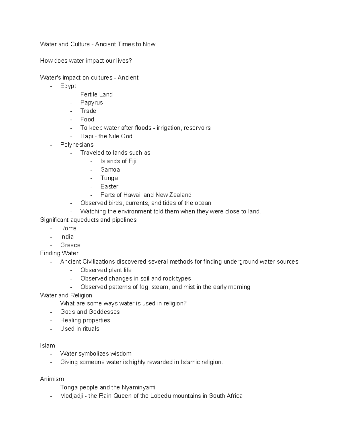 Water and Culture - Ancient Times to Now - Significant aqueducts and ...