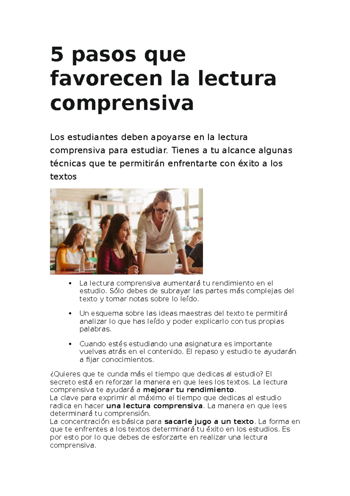 5 pasos que favorecen la lectura comprensiva - 5 pasos que favorecen la ...