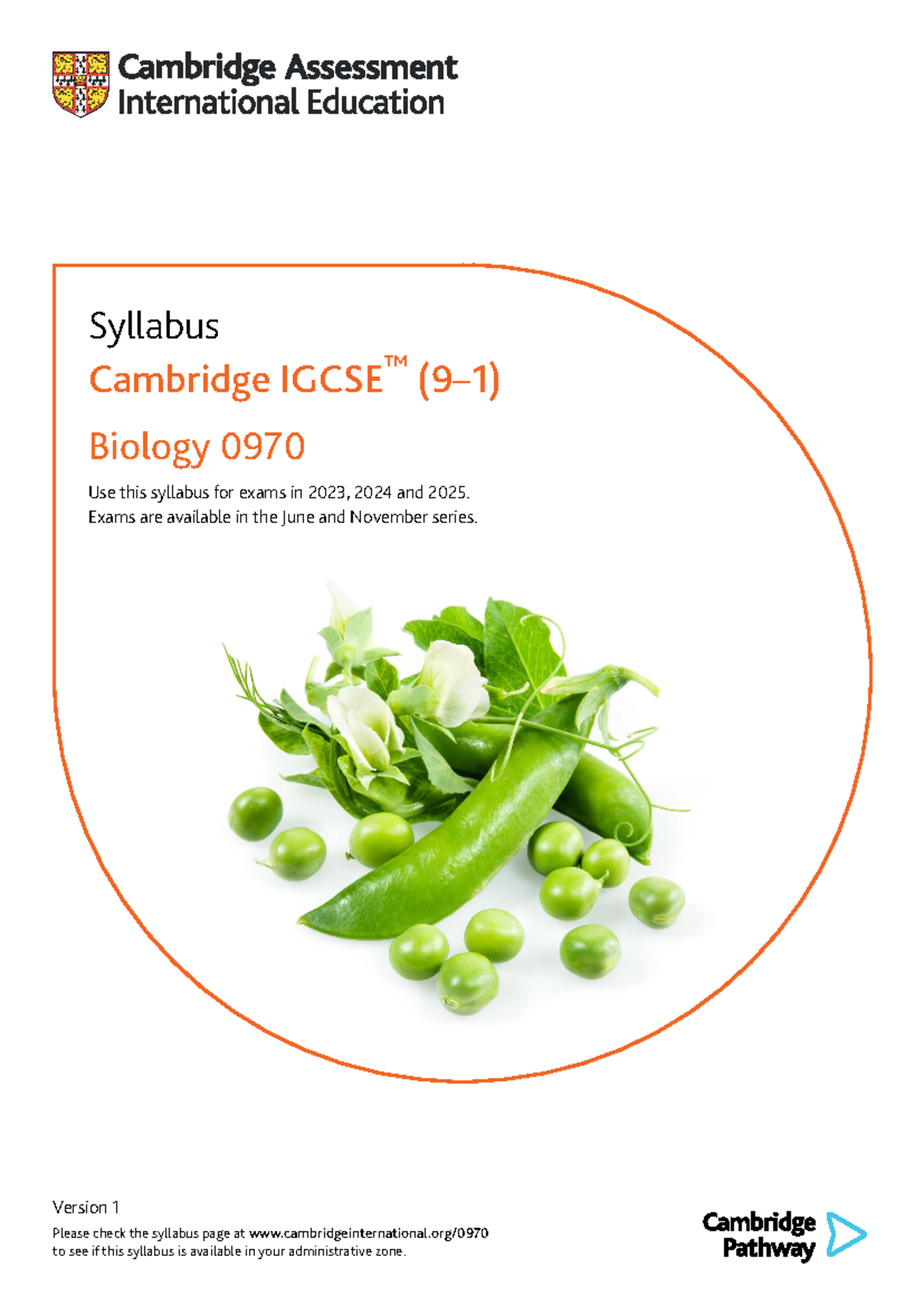 Bio syllabus - Syllabus Cambridge IGCSE ™ (9–1) Biology 0970 Use this ...