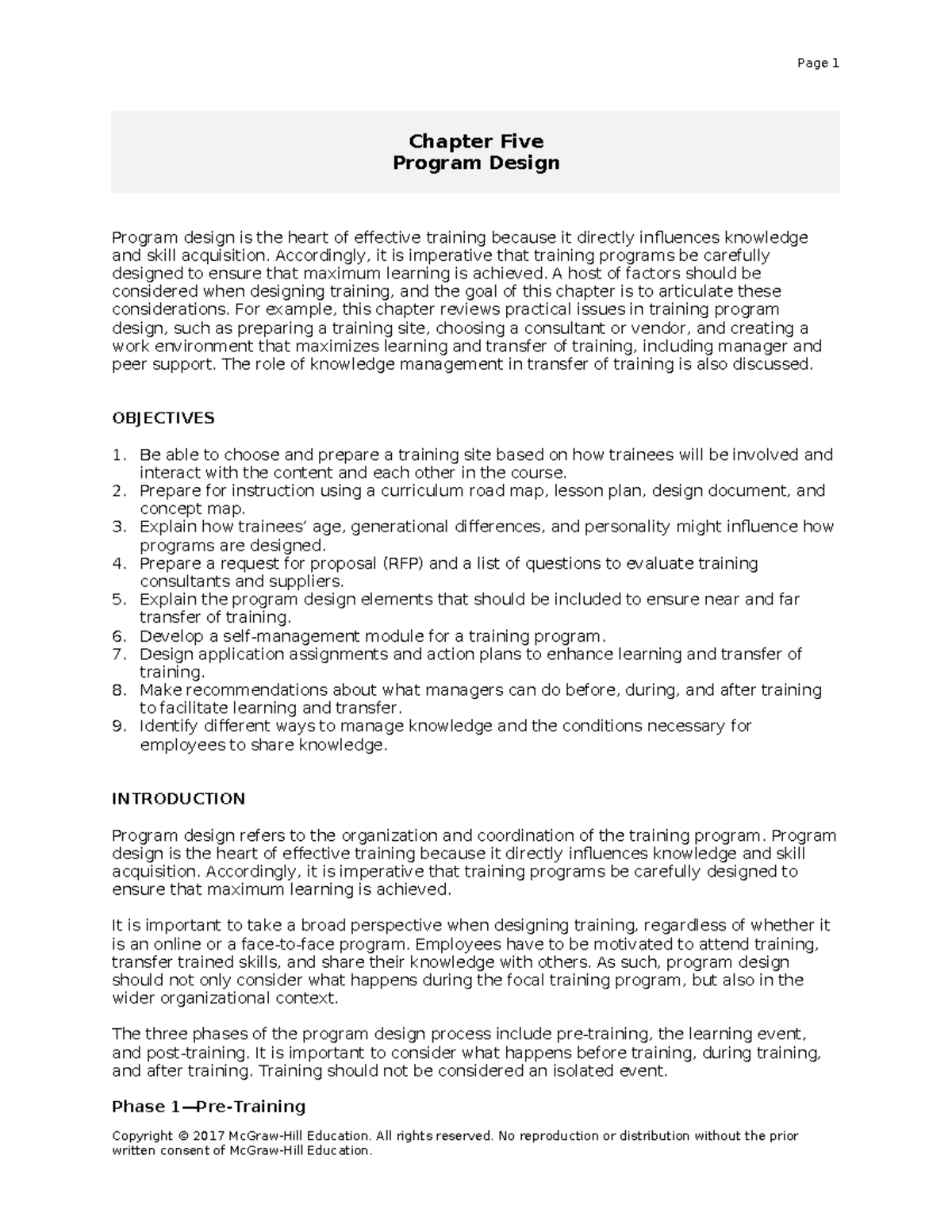 Noe7e IM ch05 - Summary Law and Human Rights - Chapter Five Program Design Program design is the ...