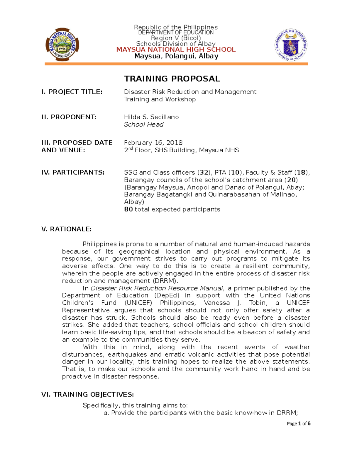 DRRM-Training - Copy - HEllo - Republic of the Philippines DEPARTMENT ...