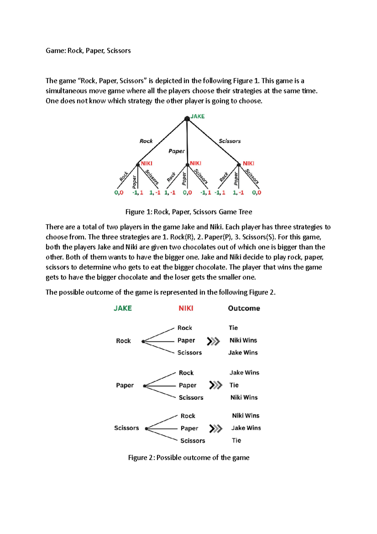 Game Theory Project - Game: Rock, Paper, Scissors The game “Rock, Paper ...