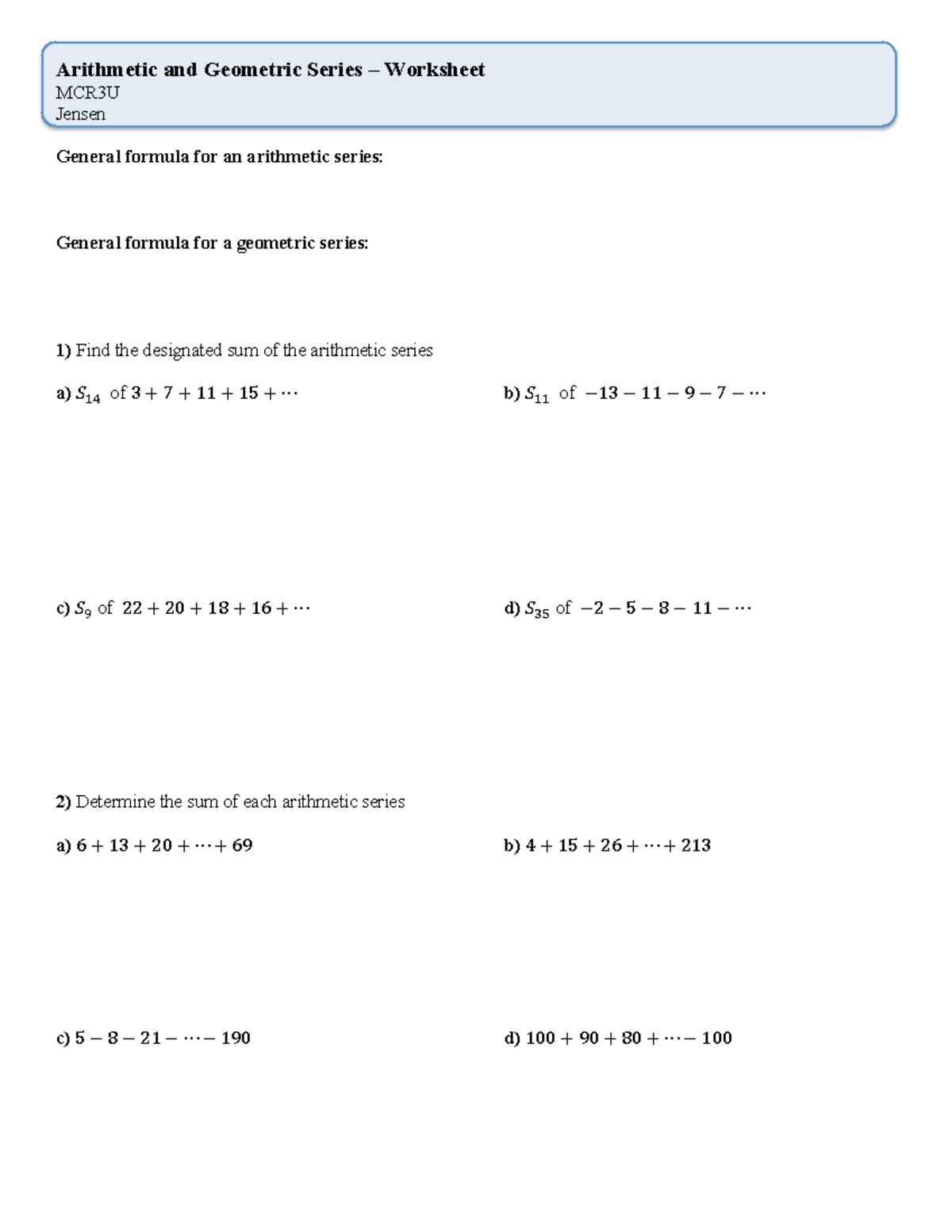 Arithmetic+and+geometric+series+worksheet+1 - Arithmetic and Geometric ...