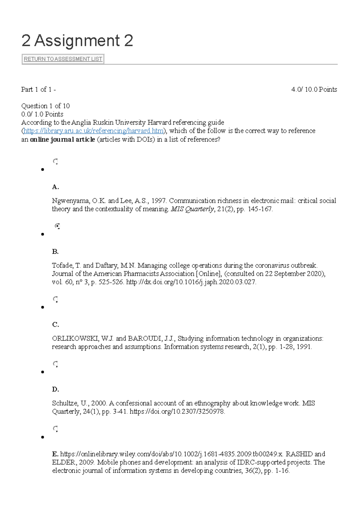 2 Assignment 2 - HPCO - 2 Assignment 2 RETURN TO ASSESSMENT LIST Part 1 ...