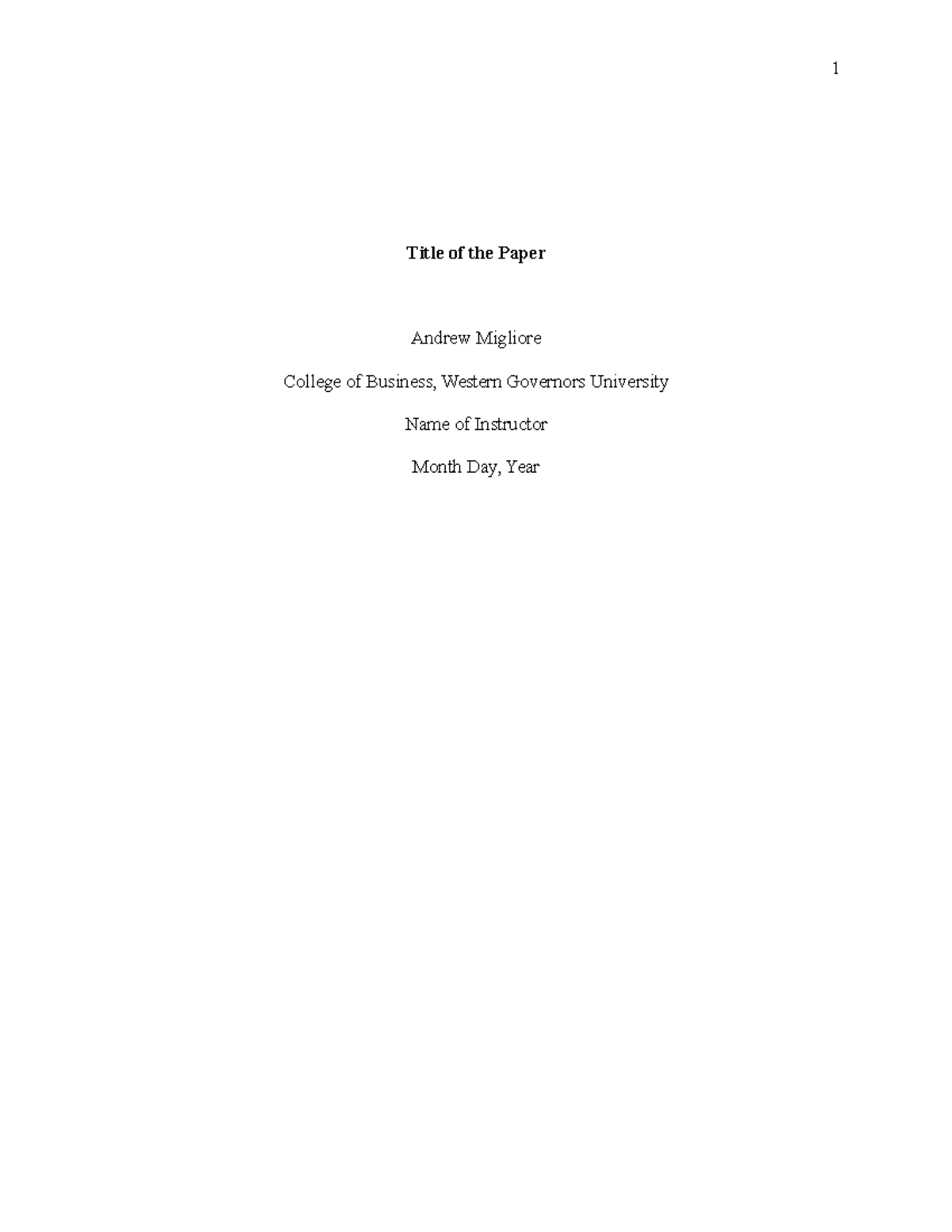 APA 7th Edition Template - C234 - WGU - Studocu