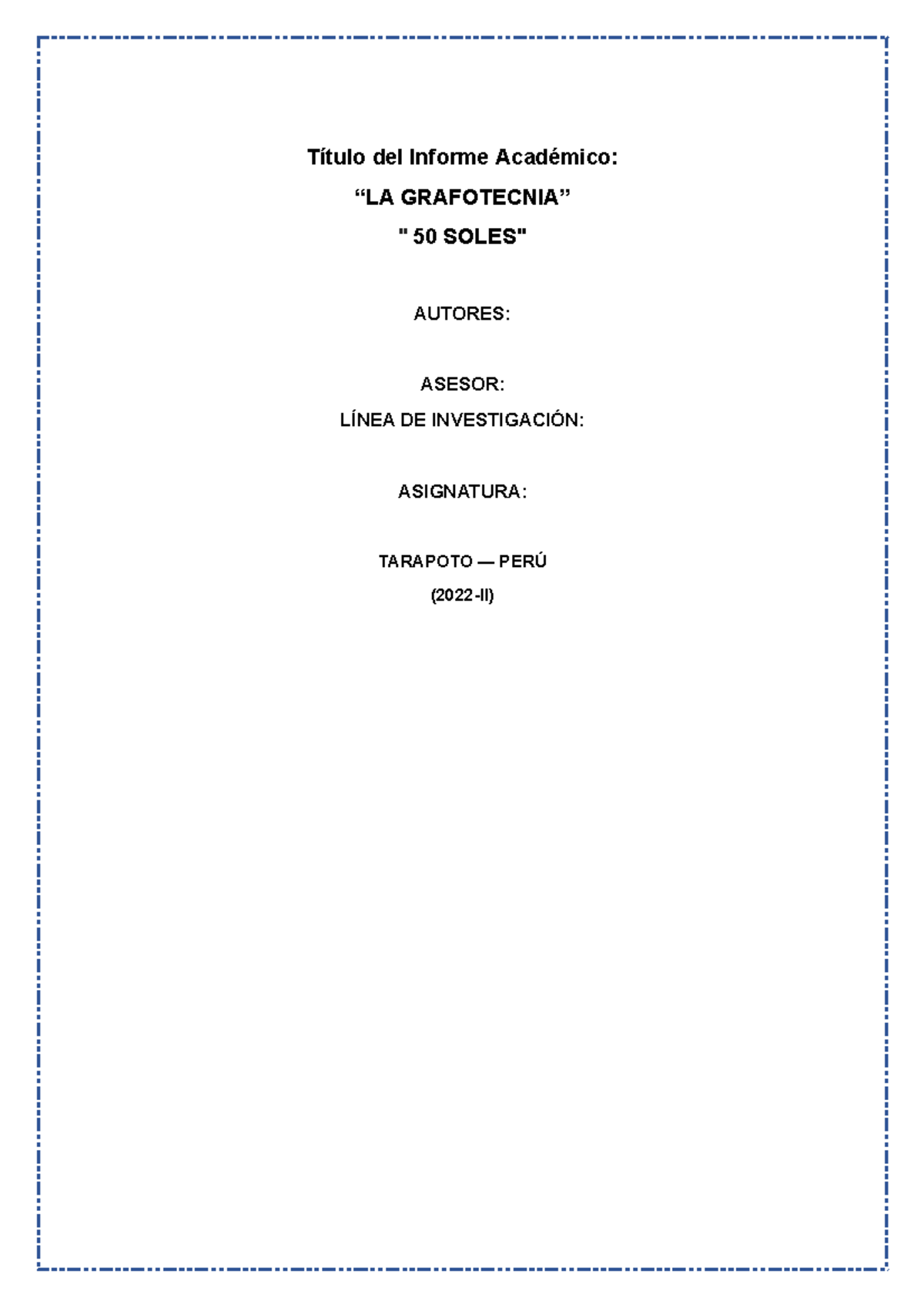 Título del Informe Académico- Yordi - Título del Informe Académico: “LA ...