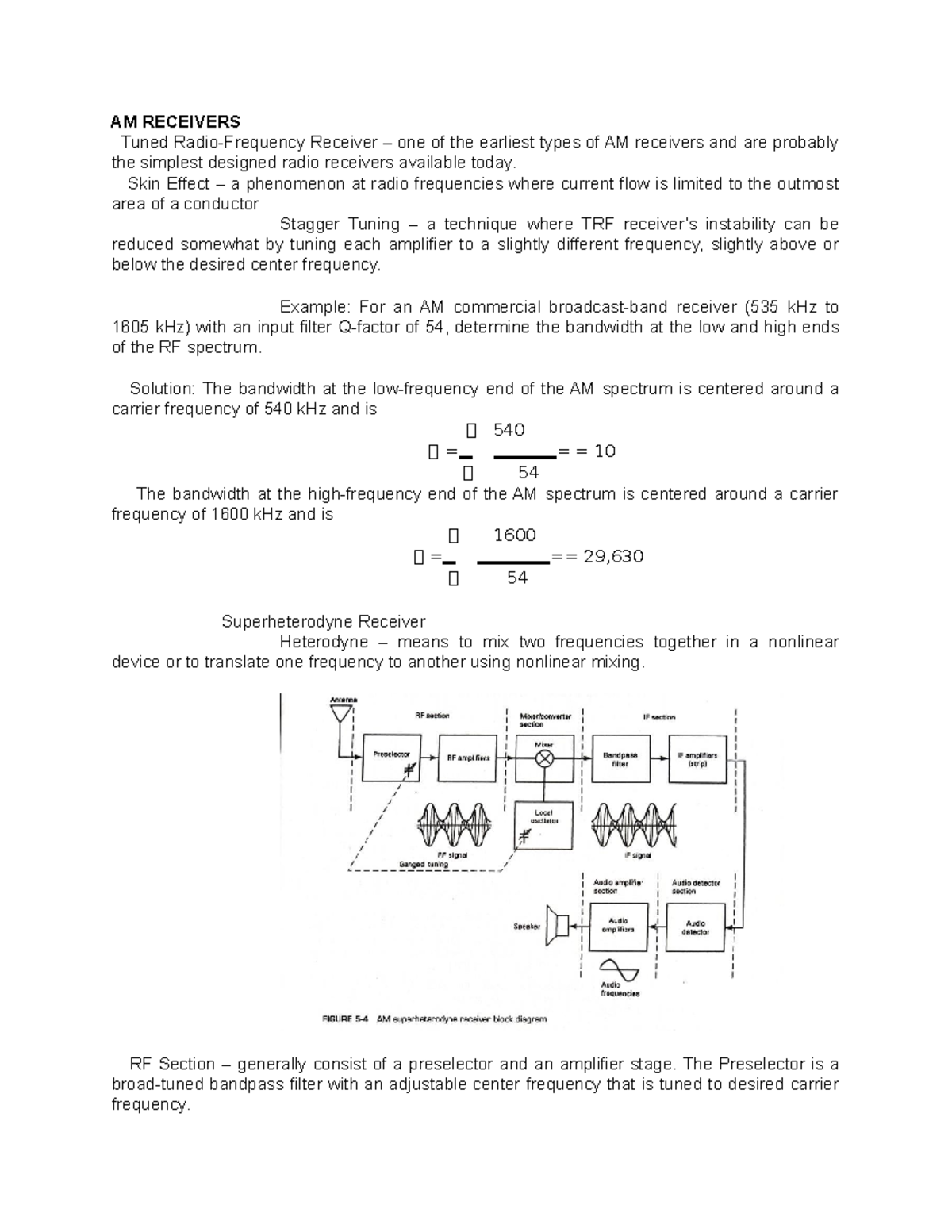 AM Receivers - Skin Effect – a phenomenon at radio frequencies where current flow is limited to ...