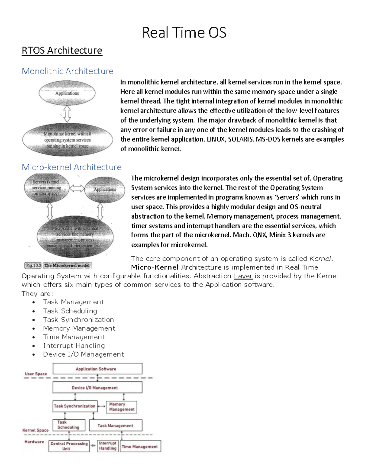 Real Time OS - ES - The complete study material for Embedded systems - Real Time OS RTOS - Studocu
