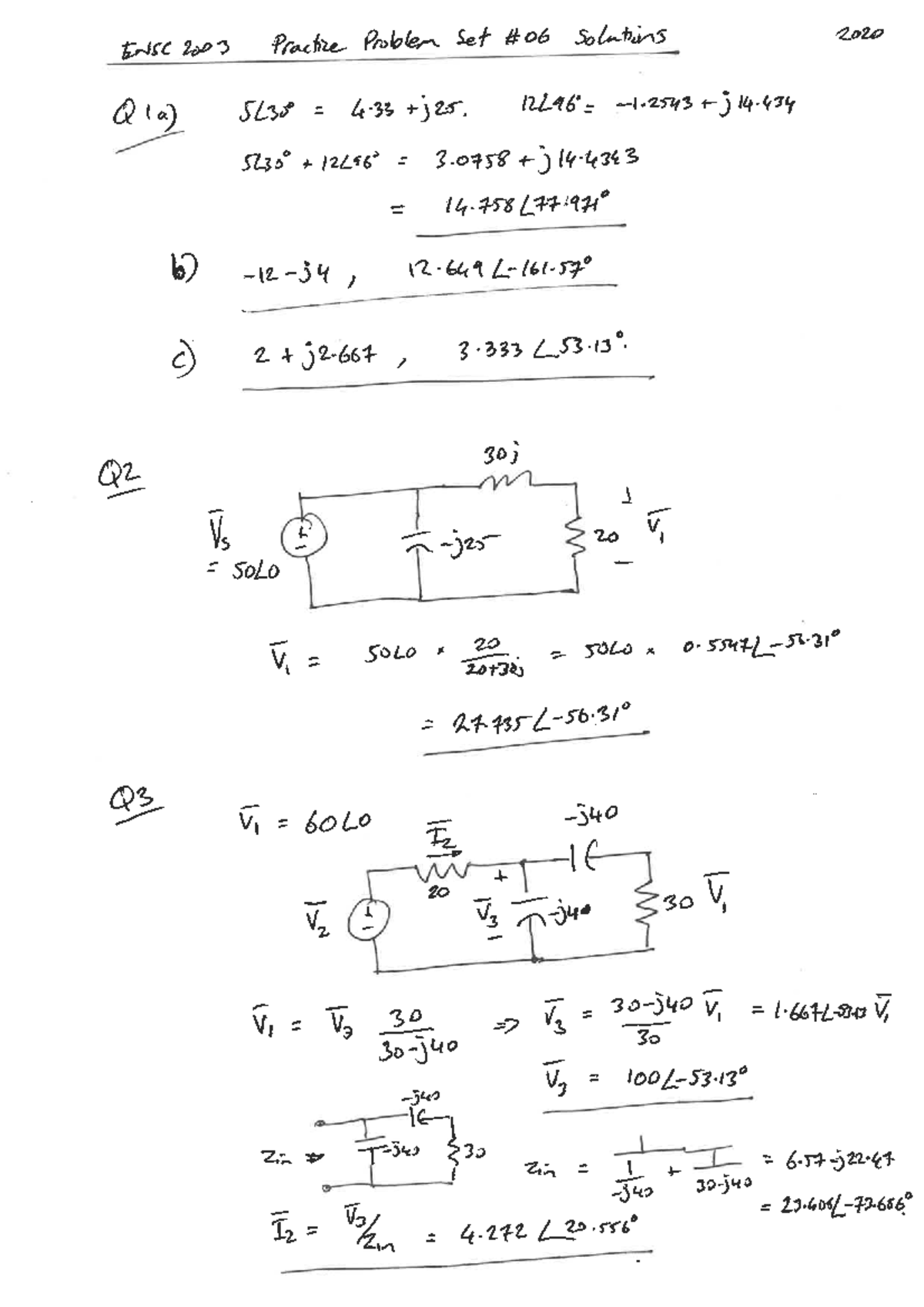 ENSC2003 Problem Sheet 6 solutions - ENSC2003 - Studocu