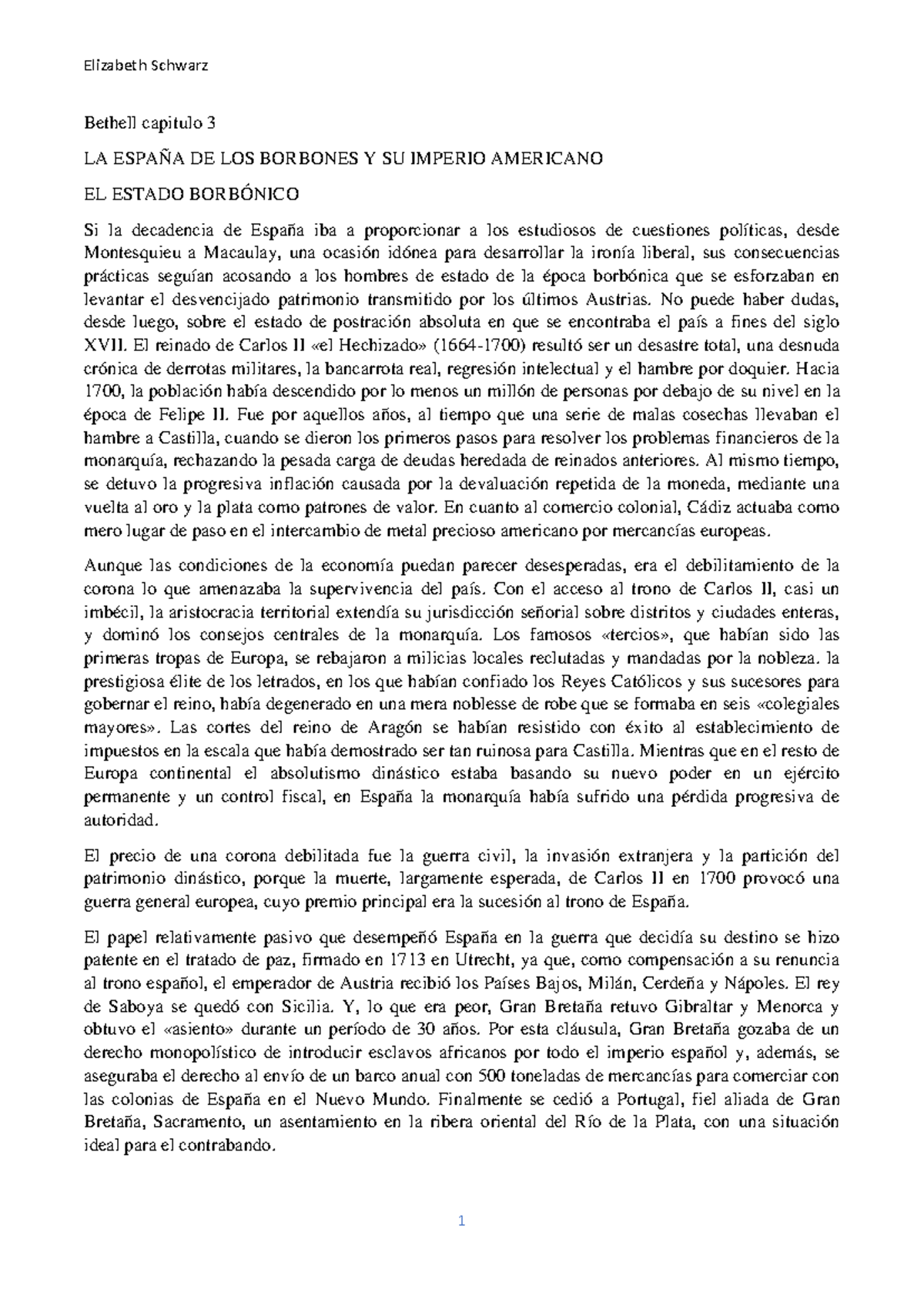 Bethell capitulo 3 Lisi PDF - Bethell capitulo 3 LA ESPAÑA DE LOS BORBONES Y SU IMPERIO ...