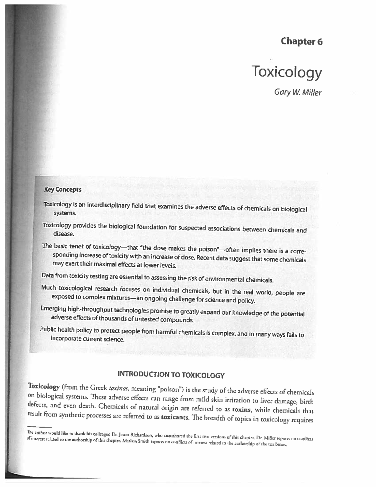 Chapter 6 Toxicology - organic chemistry lab data and report - PH4600 ...