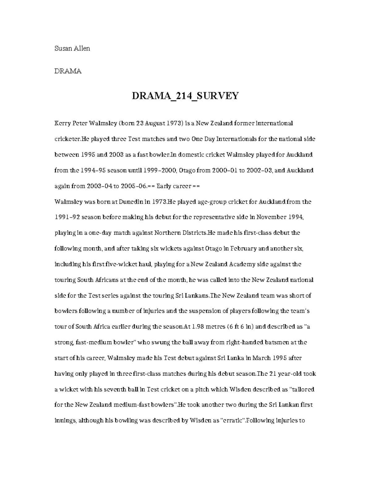 Drama 214 Survey - Notes - Susan Allen DRAMA DRAMA_214_SURVEY Kerry ...