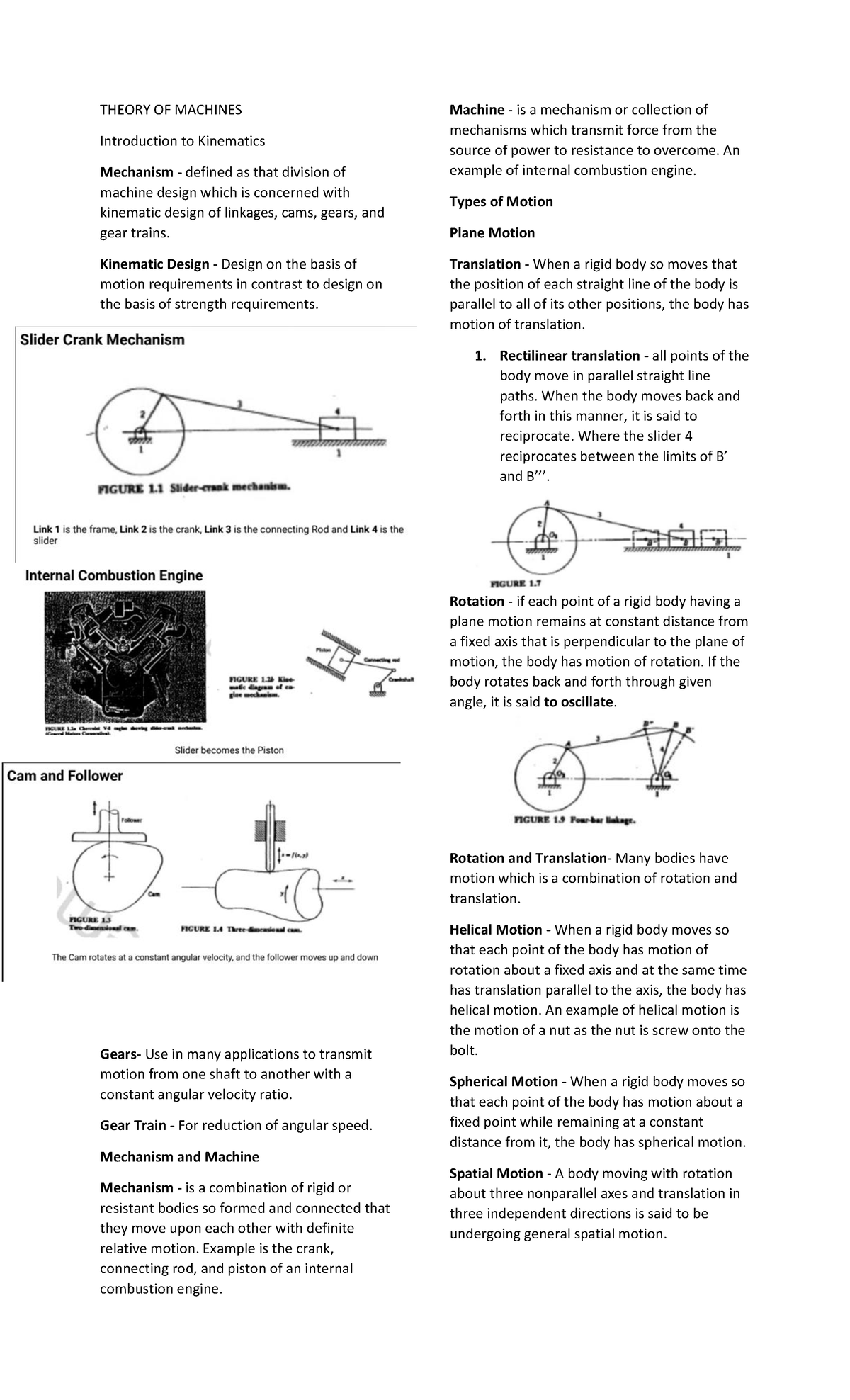 Theory-OF- Machines - notes - THEORY OF MACHINES Introduction to ...