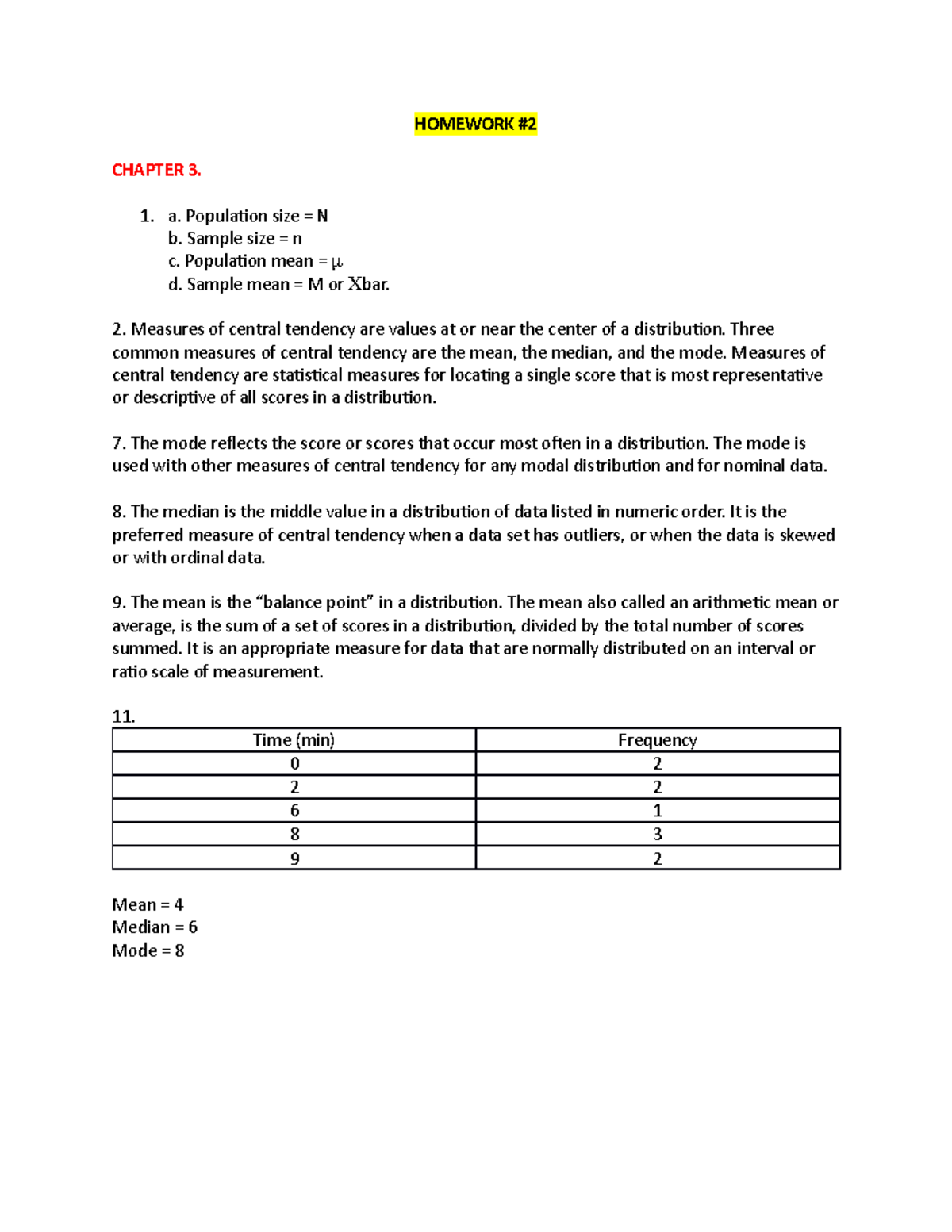 Ex measures of central tendency, variance, standard deviation ...