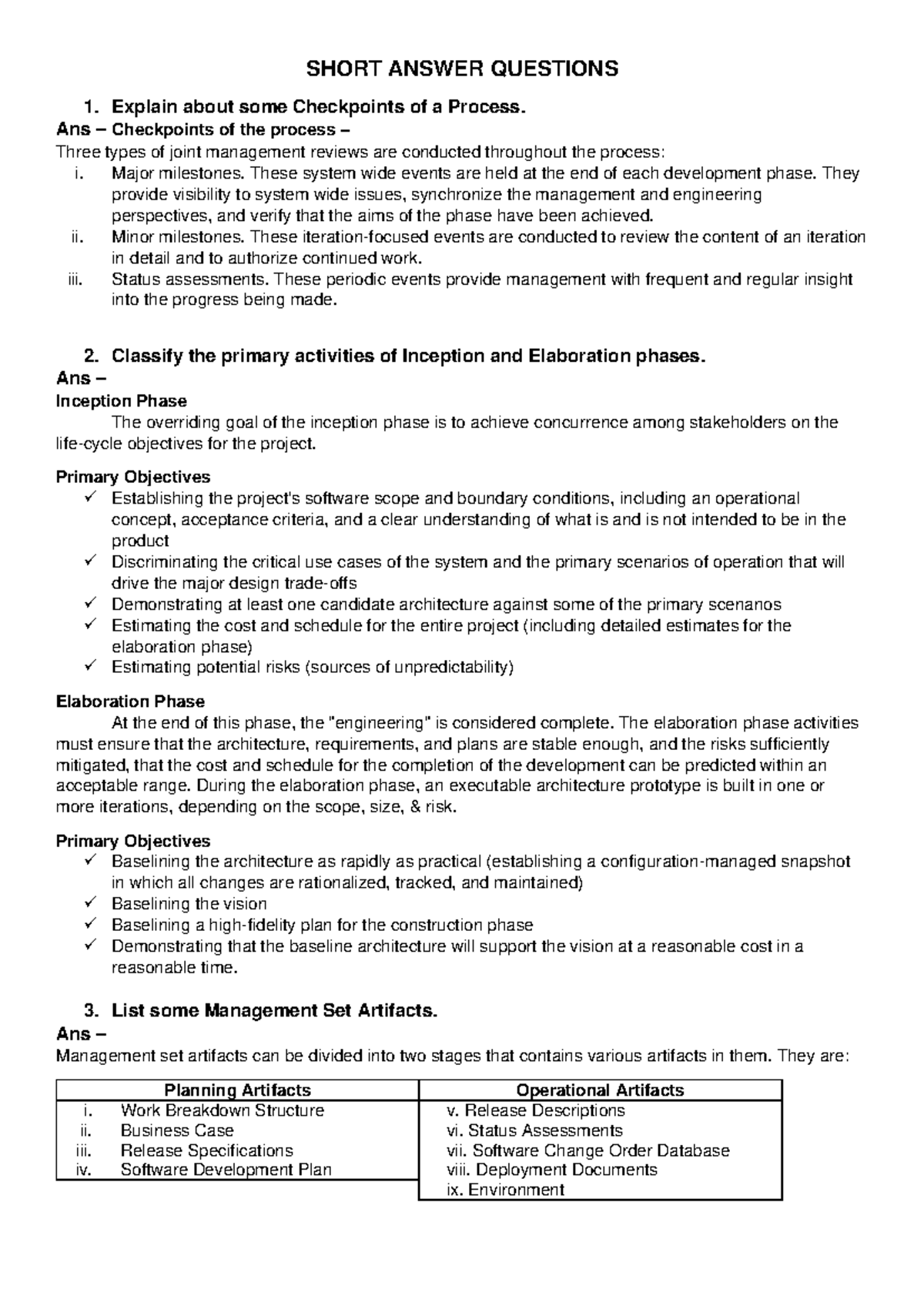 CIE-2 Answers SPM - SHORT ANSWER QUESTIONS 1. Explain about some ...