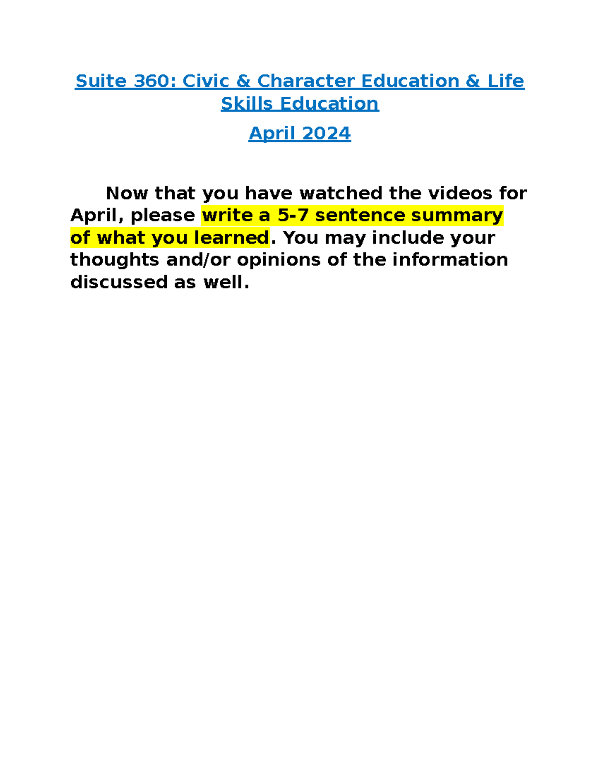 Suite 360 - April - real cause free notesz - Suite 360: Civic ...