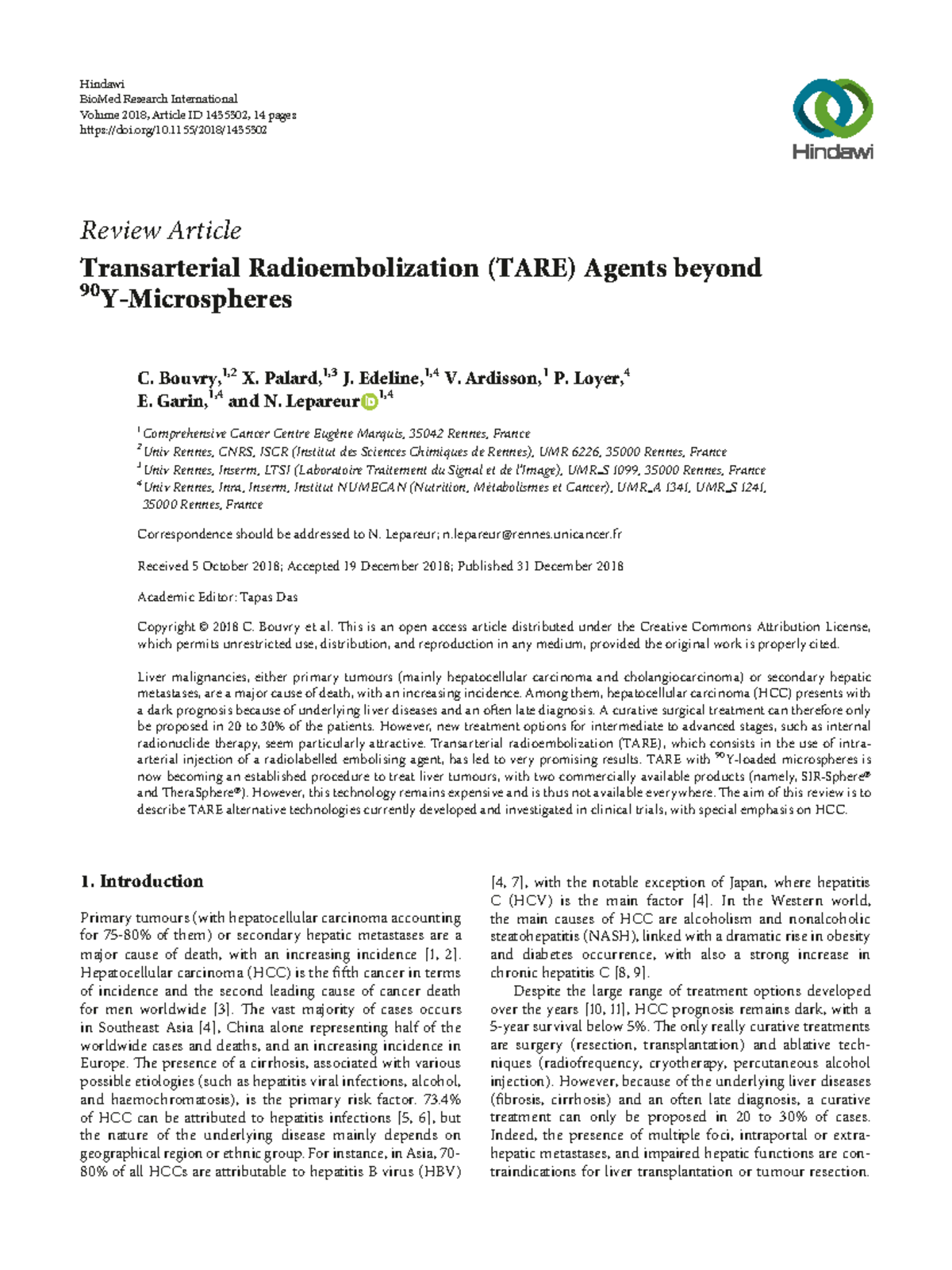 Transarterial Radioembolization (TARE) Agents beyond - Review Article Transarterial - Studocu